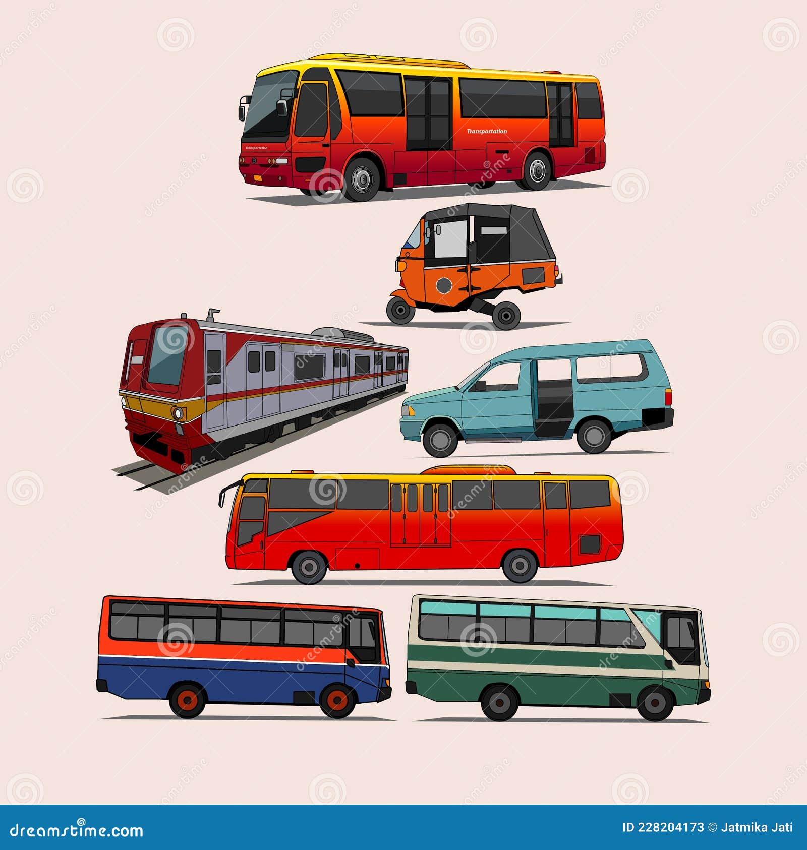Public transportation stock vector. Illustration of metromini - 228204173