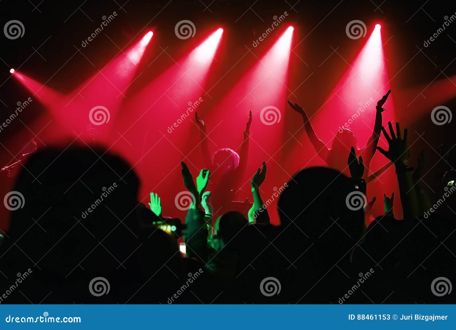Publikum an Einem Konzert an Einem Nachtklub Stockbild - Bild von band ...