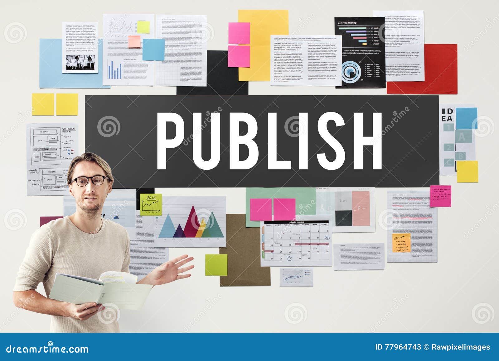 Publish Article Content Media Post Produce Write Concept Stock Image ...