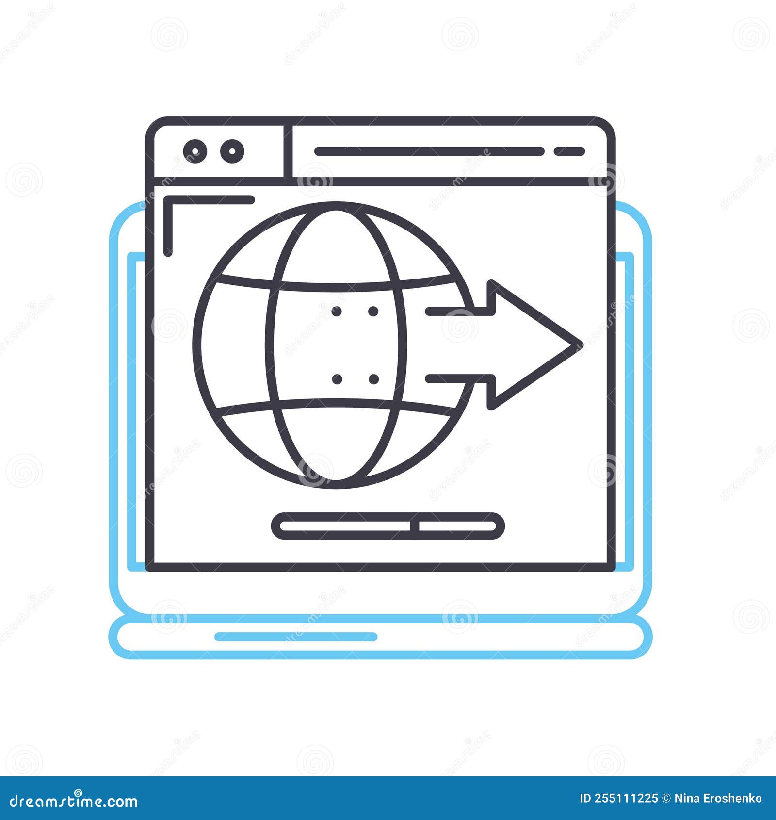 Publishing Platform Line Icon, Outline Symbol, Vector Illustration ...