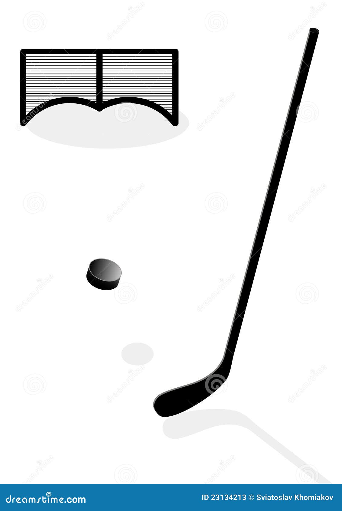 The puck hit the stick stock vector. Illustration of competition - 23134213
