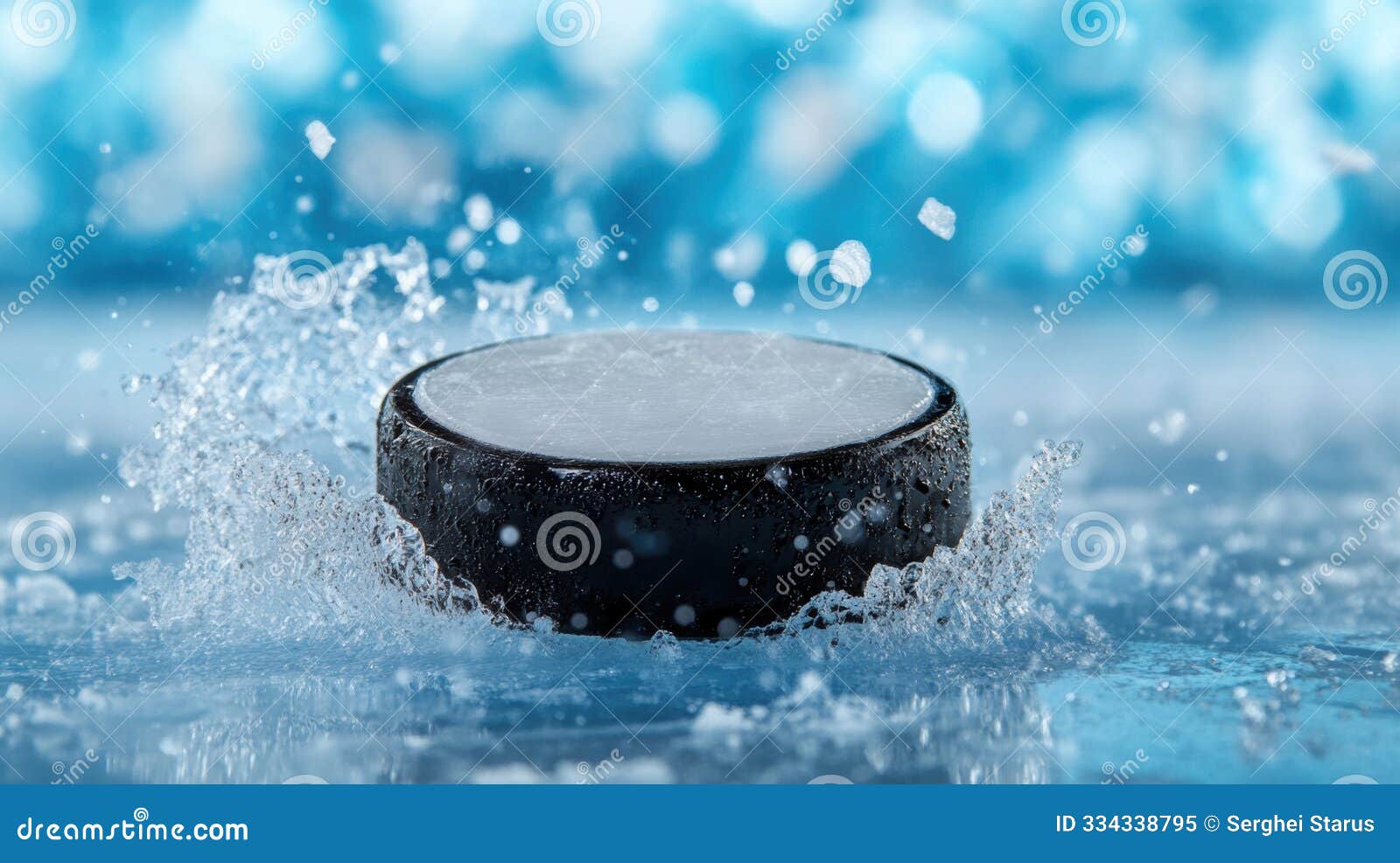 A Puck is Splashing in the Water As it Hits, AI Stock Image - Image of ...