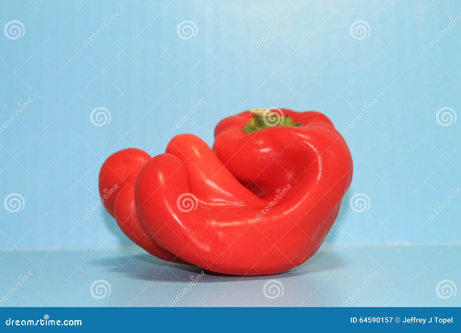 A Puckered-Up Red Bell Pepper - Side View Stock Image - Image of view ...