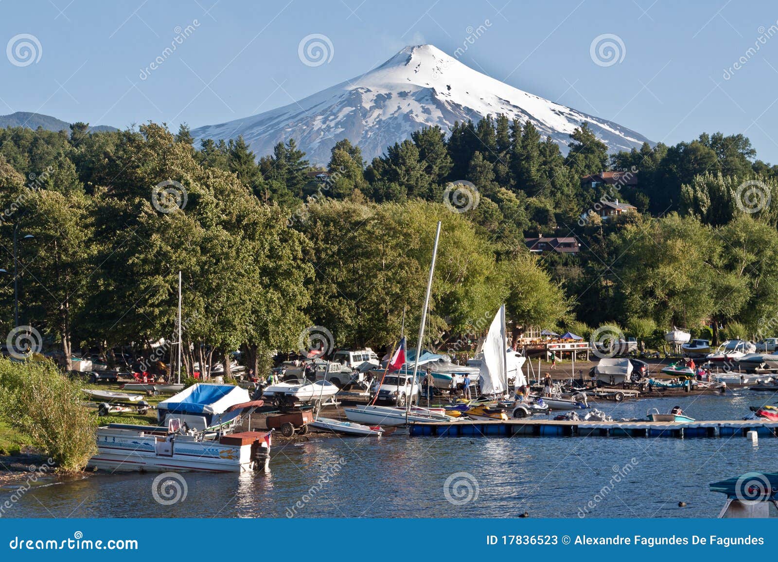 Pucon Chile editorial stock photo. Image of water, volcano - 17836523