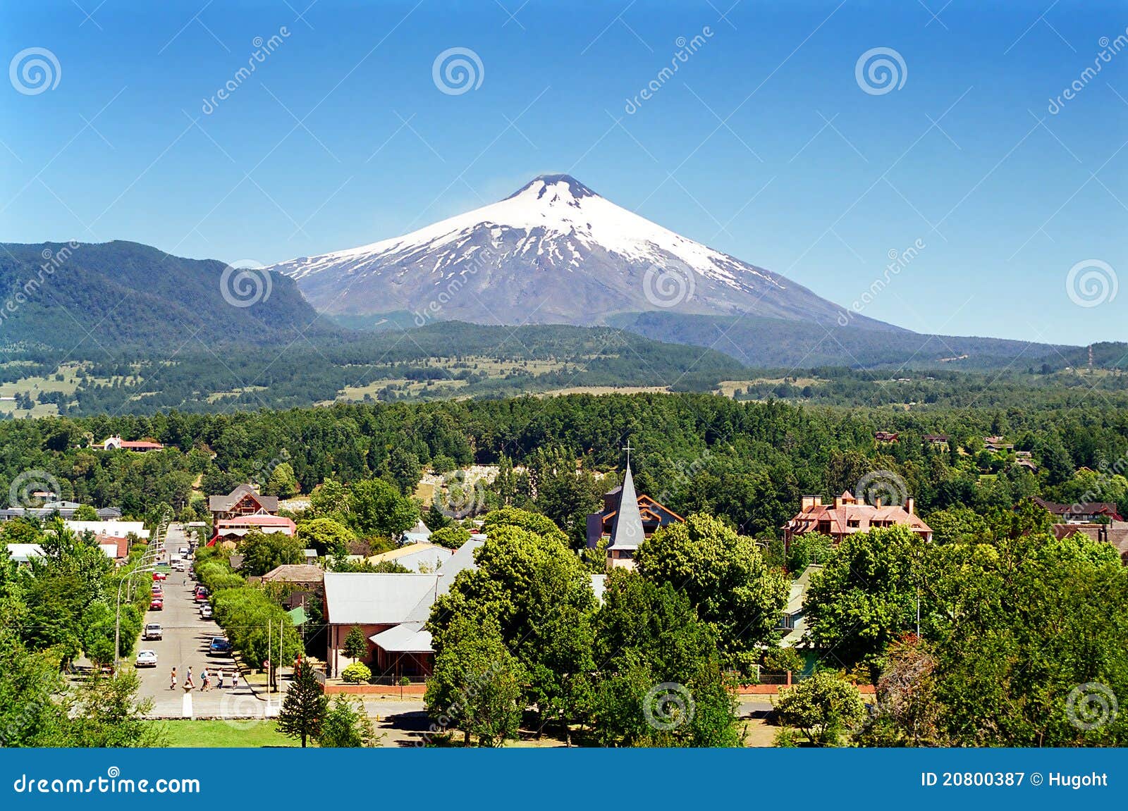 Pucon and Villarica Volcano, Chile Stock Image - Image of outdoor ...
