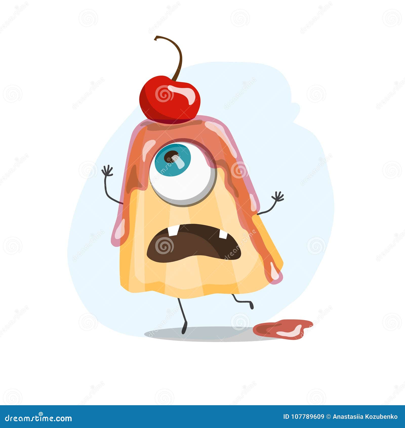 Character Monster Vector Flat Illustration, Cute Blue Mutant. Dr ...