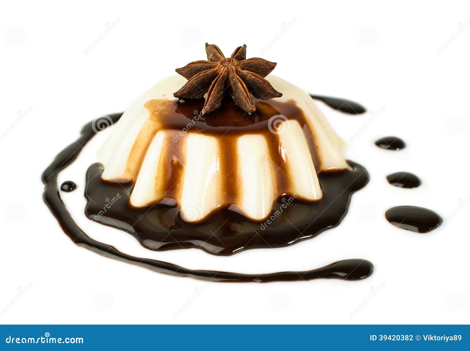 Pudding with Chocolate Topping Stock Photo - Image of closeup, jelly ...