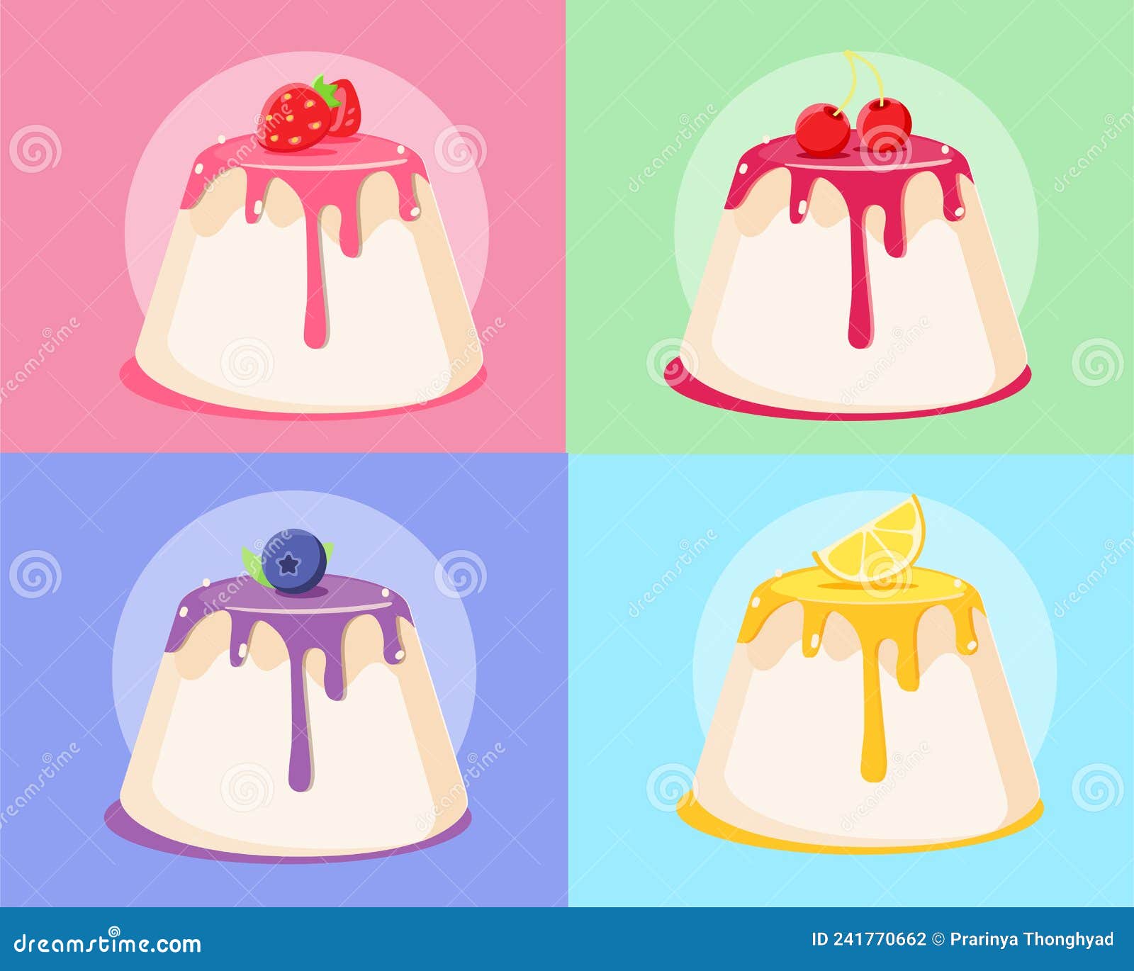 Pudding Custard Sweet Dessert, Vector Illustration Stock Vector ...