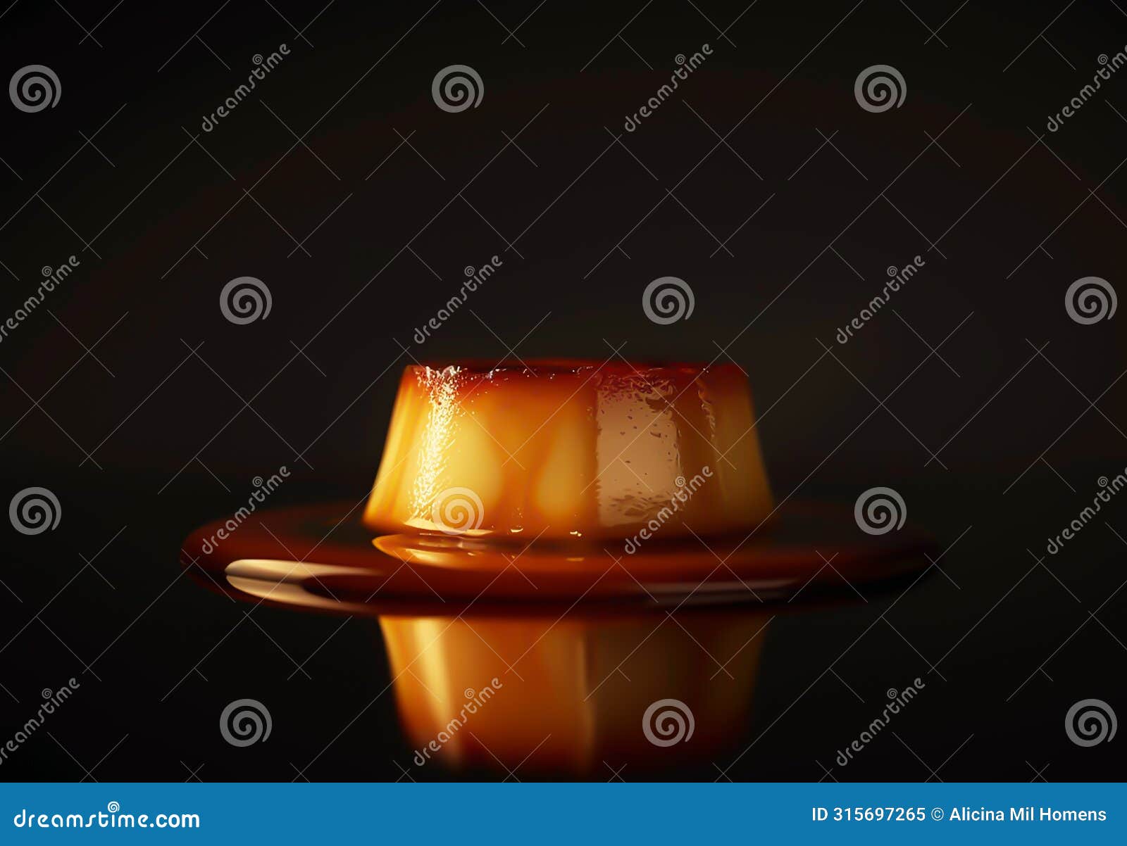 Flan On Black Background Created With Generative AI Technology Royalty ...