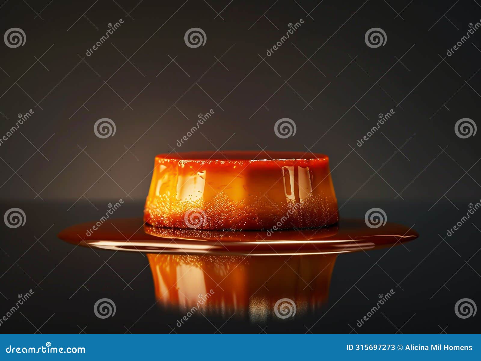 Flan On Black Background Created With Generative AI Technology Royalty ...