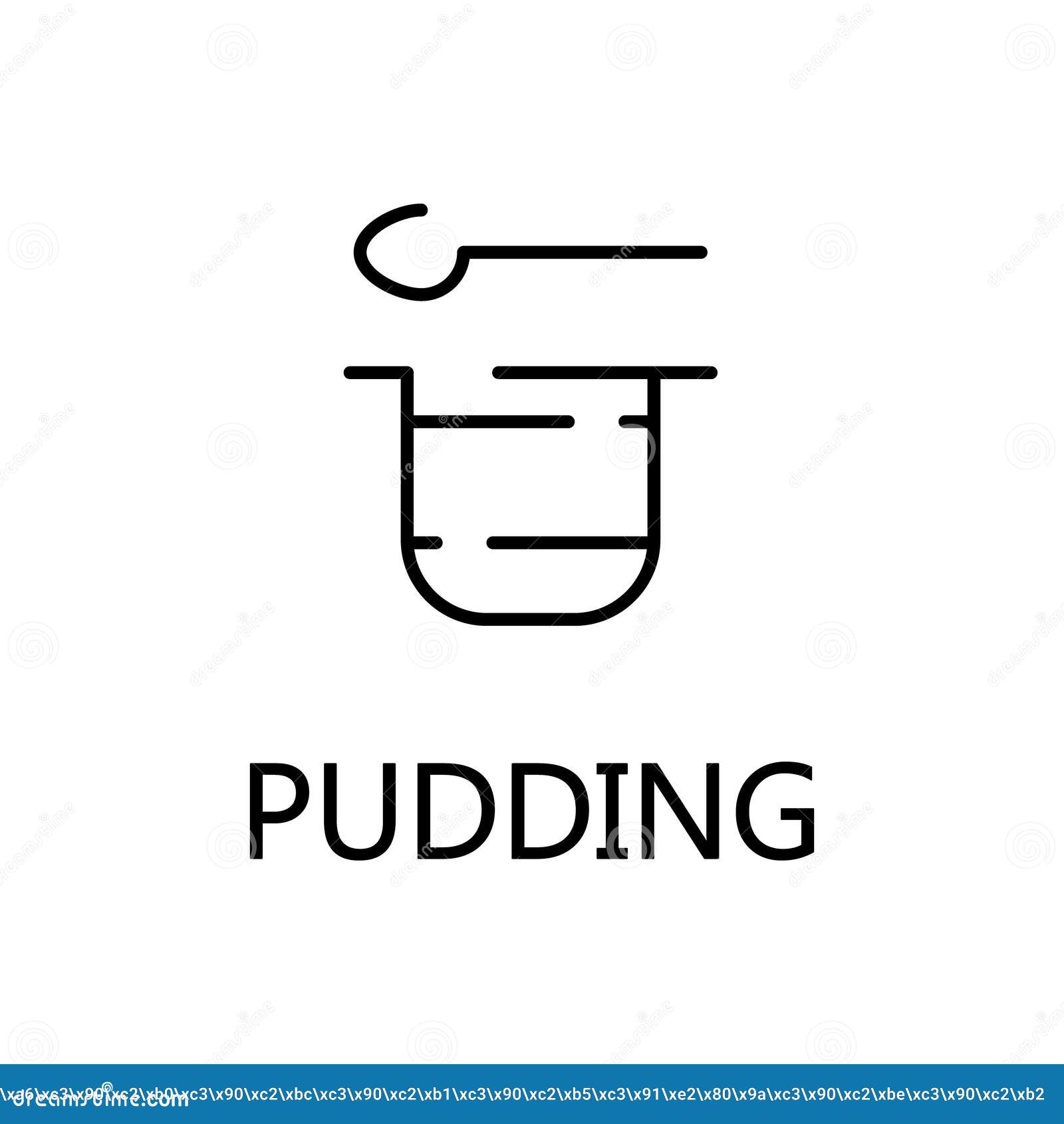 Pudding Flat Icon or Logo for Web Design. Stock Vector - Illustration ...