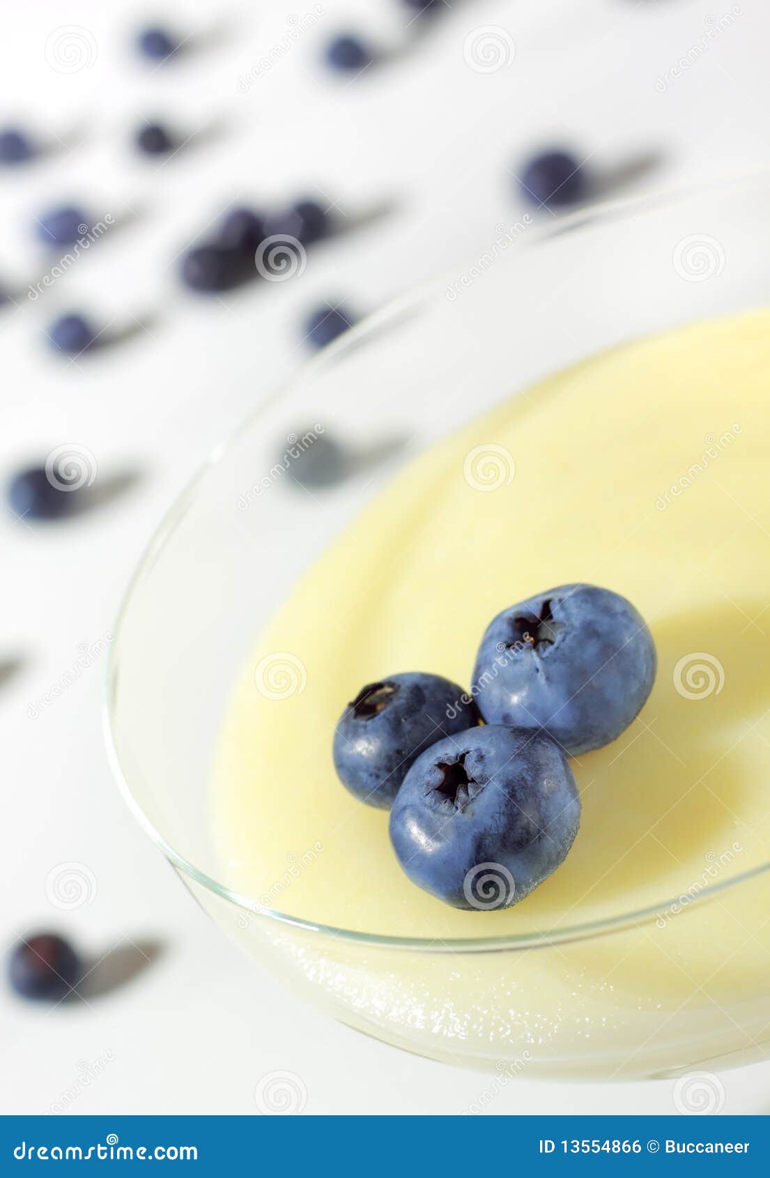 Pudding in Glass with Blueberry Stock Photo - Image of balls, blue ...