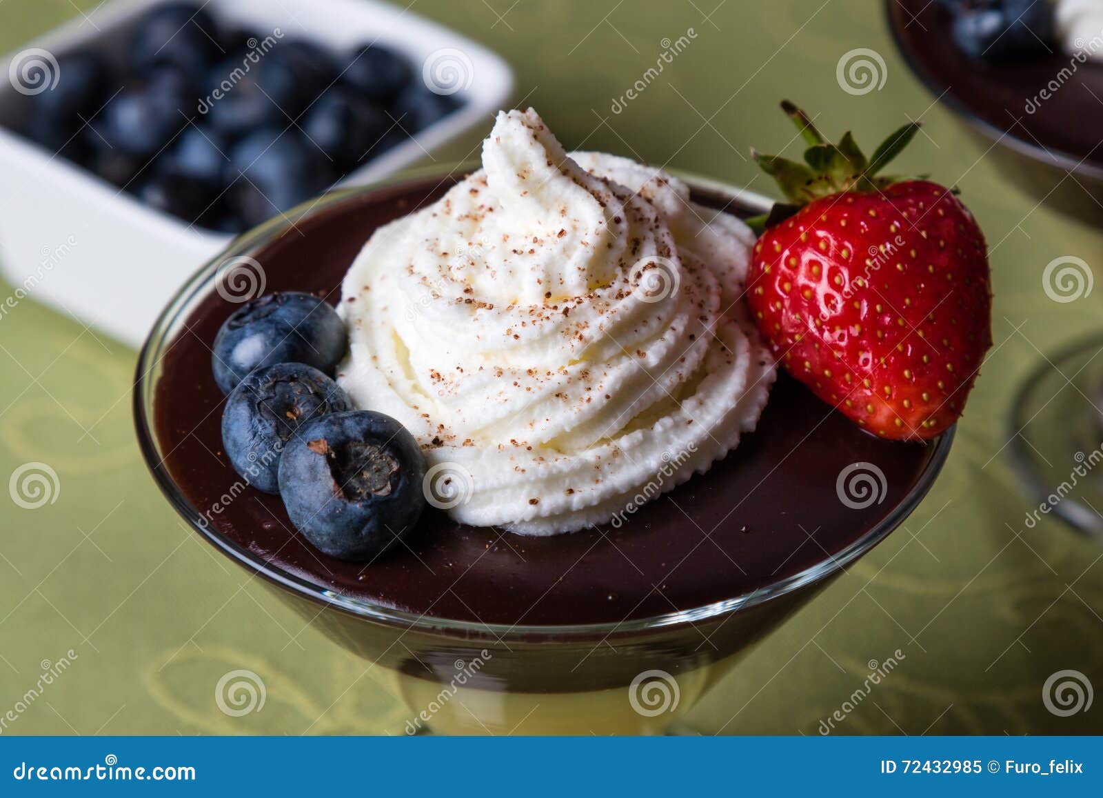 Pudding in glass bowl stock image. Image of dish, pudding - 72432985