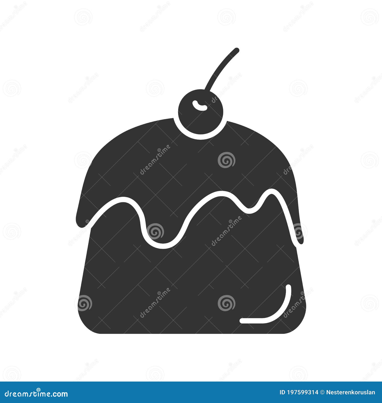 Pudding glyph icon stock vector. Illustration of custard - 197599314