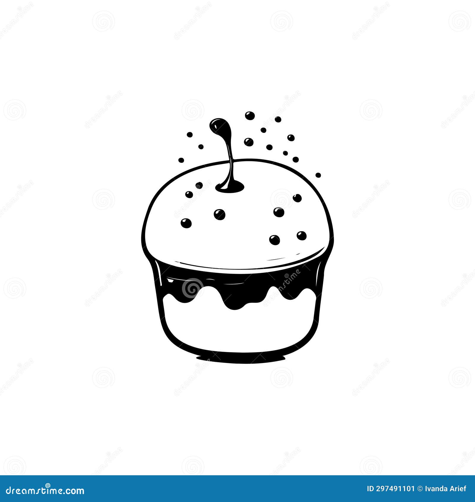 Pudding Icon Hand Draw Black Colour National Pancake Logo Symbol ...