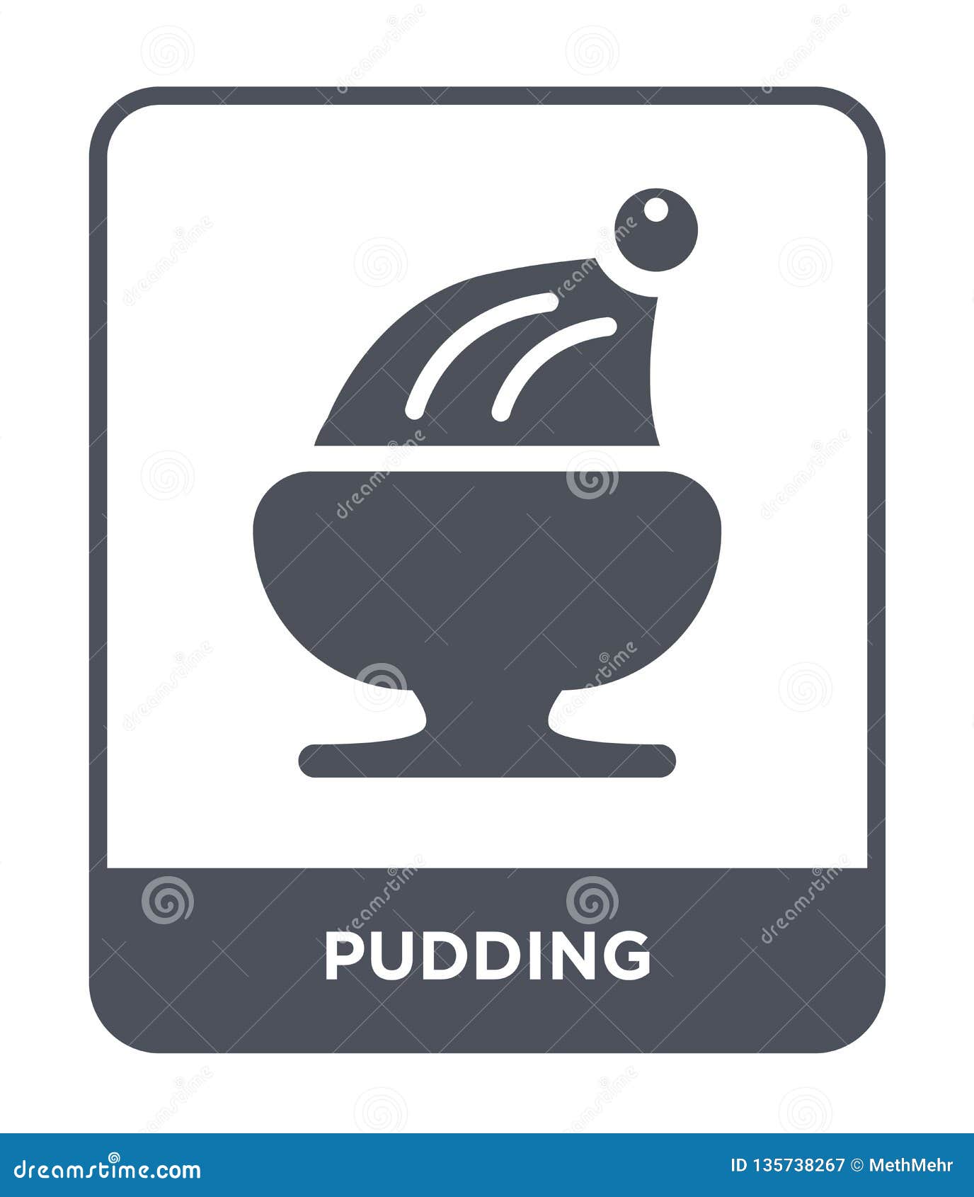 Pudding Icon in Trendy Design Style. Pudding Icon Isolated on White ...