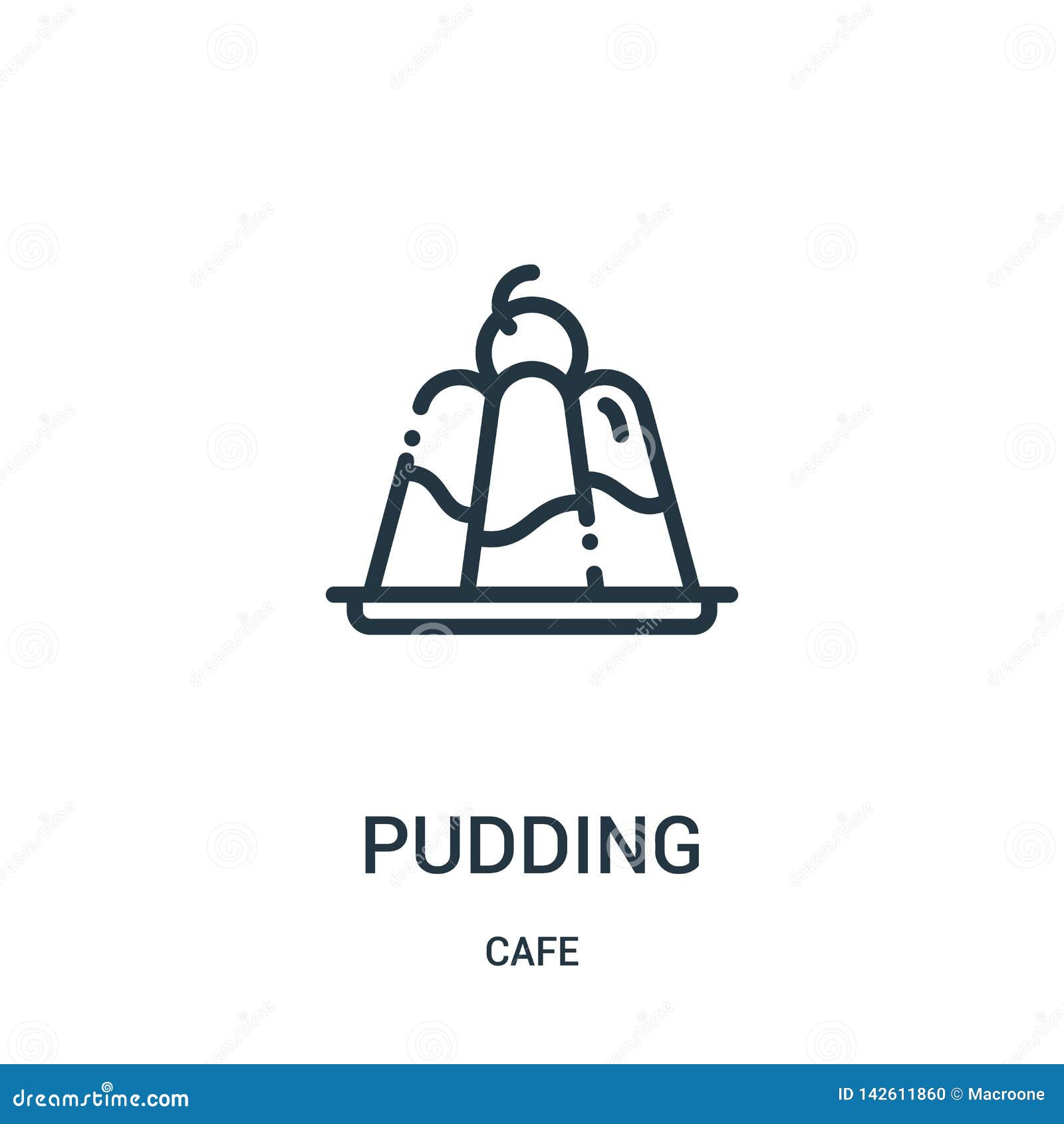 Pudding Icon Vector from Cafe Collection. Thin Line Pudding Outline ...