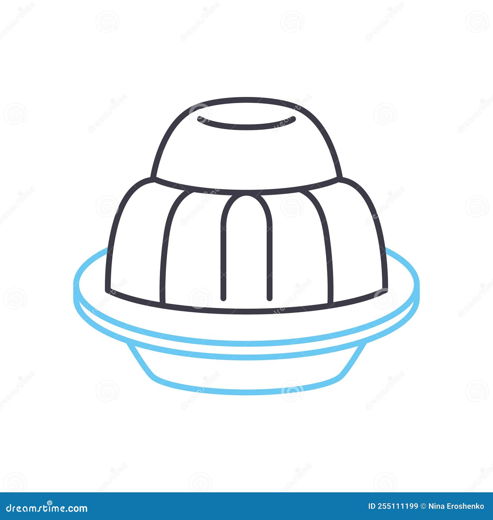 Pudding Line Icon, Outline Symbol, Vector Illustration, Concept Sign ...