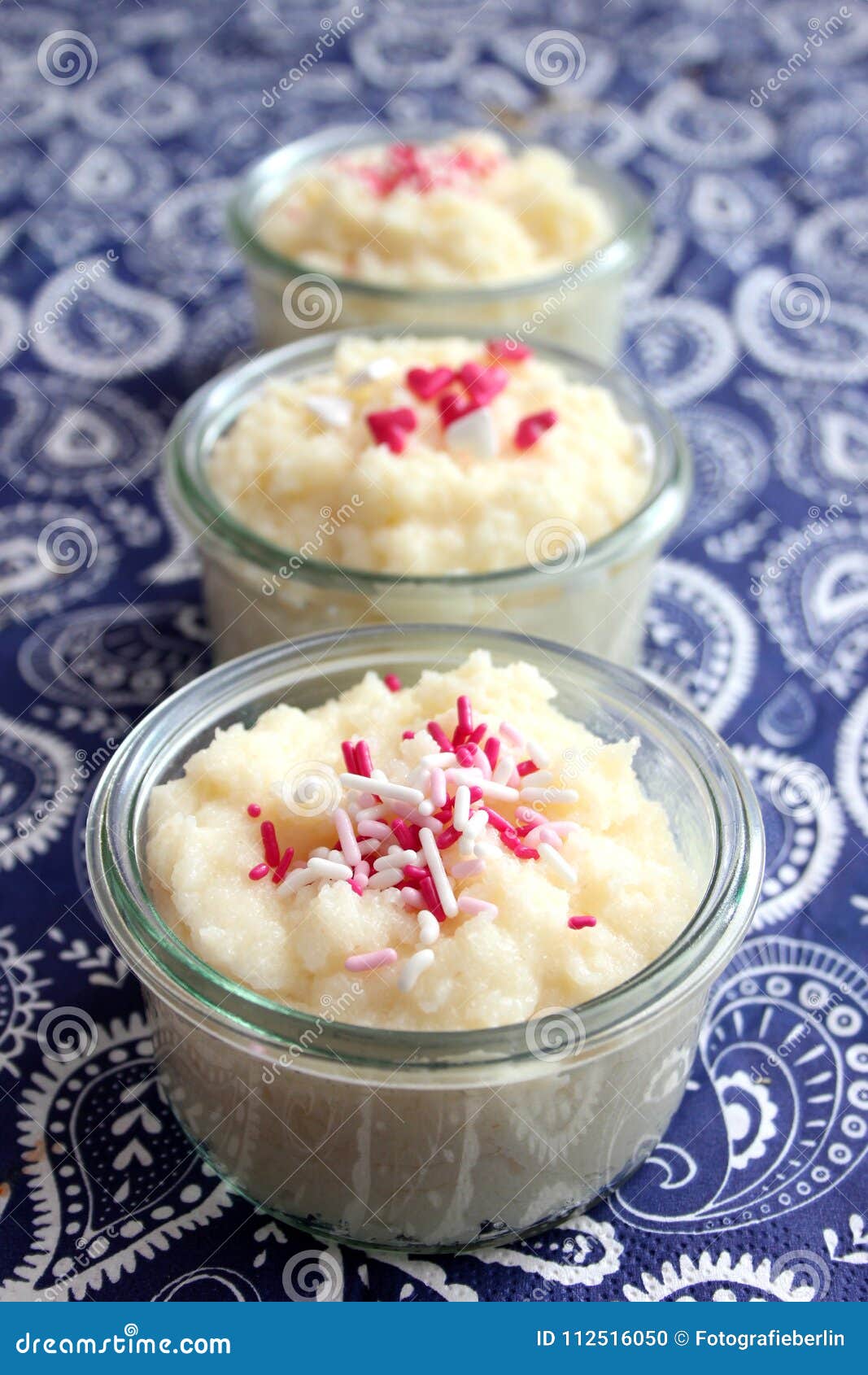 Pudding of Milk and Semolina Stock Photo - Image of sprinkles, milk ...