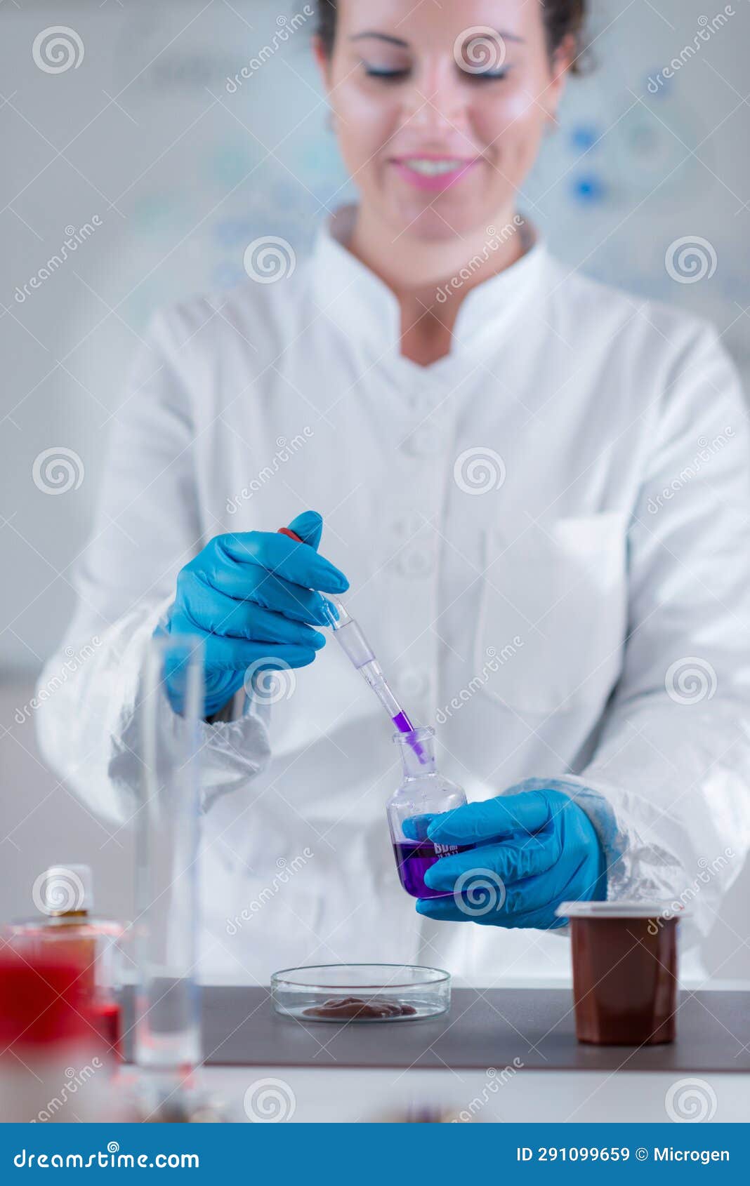 Pudding Quality Control Inspection in Lab Stock Image - Image of inspection, control: 291099659