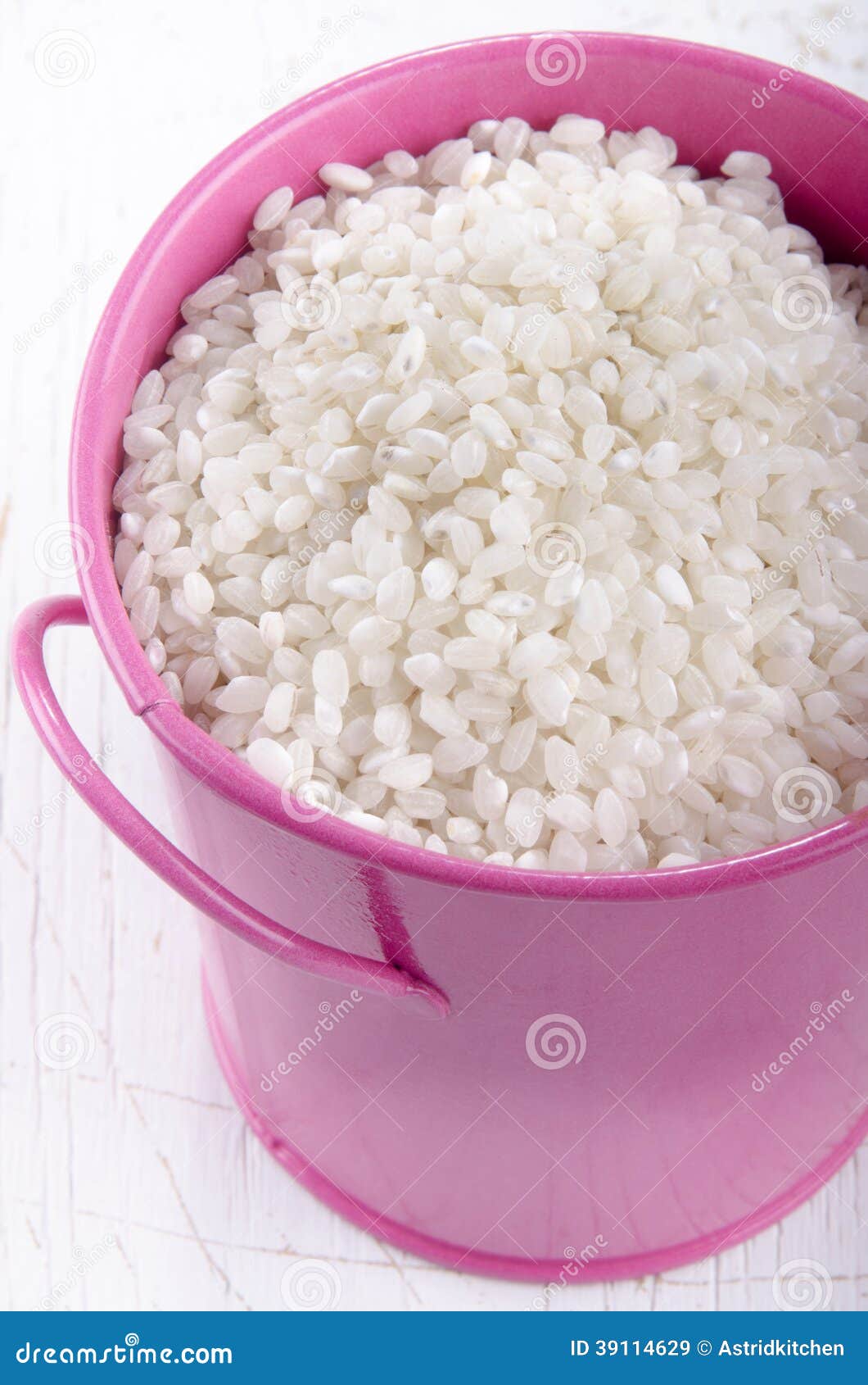 Pudding Rice in a Pink Bucket Stock Image - Image of healthy, bucket ...