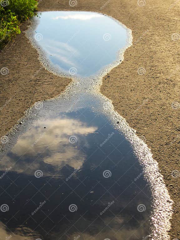 Puddle stock image. Image of puddles, tarmac, water, street - 3454859