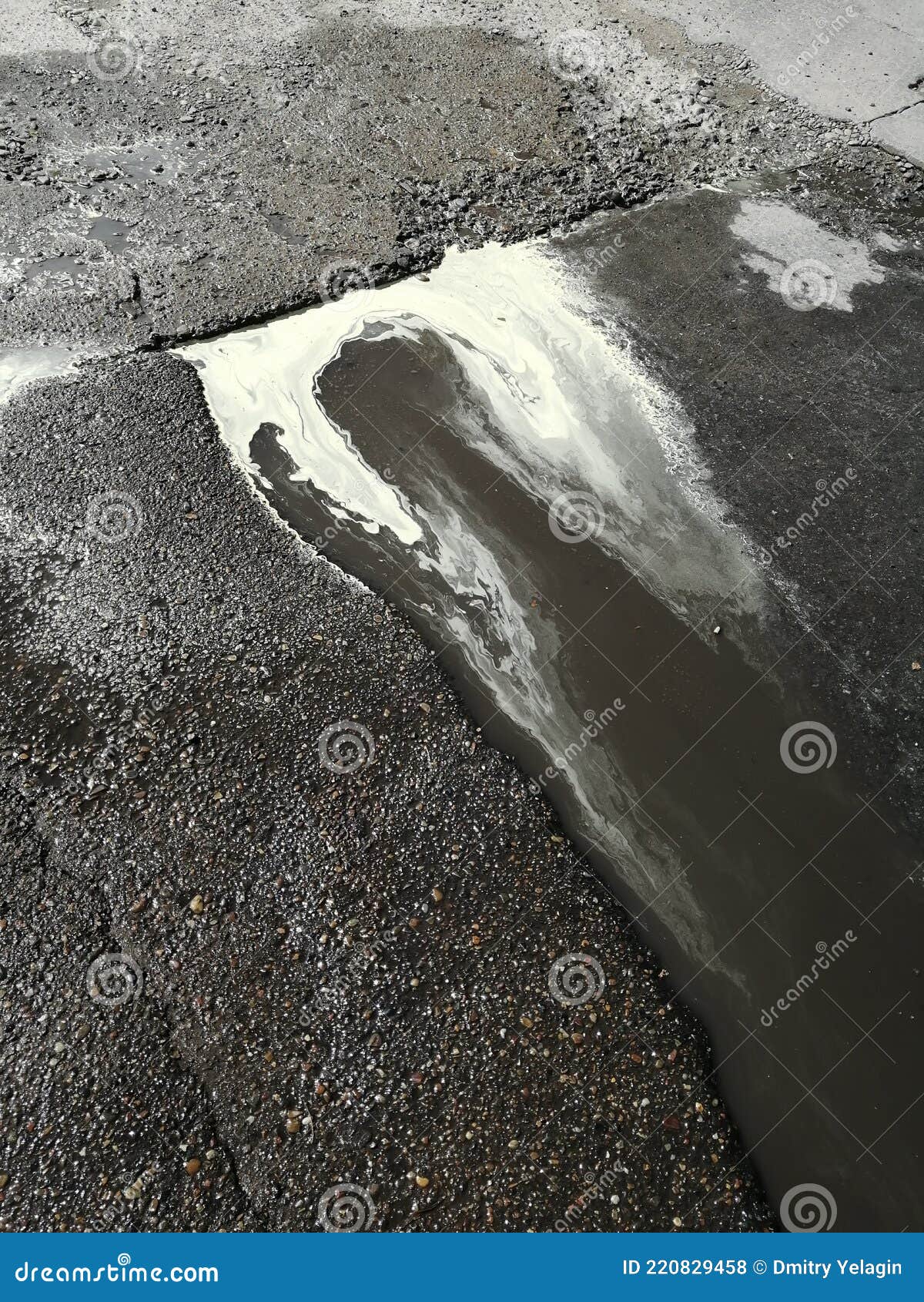 The Puddle after Acidic Sulfur Rain Stock Photo - Image of stained ...