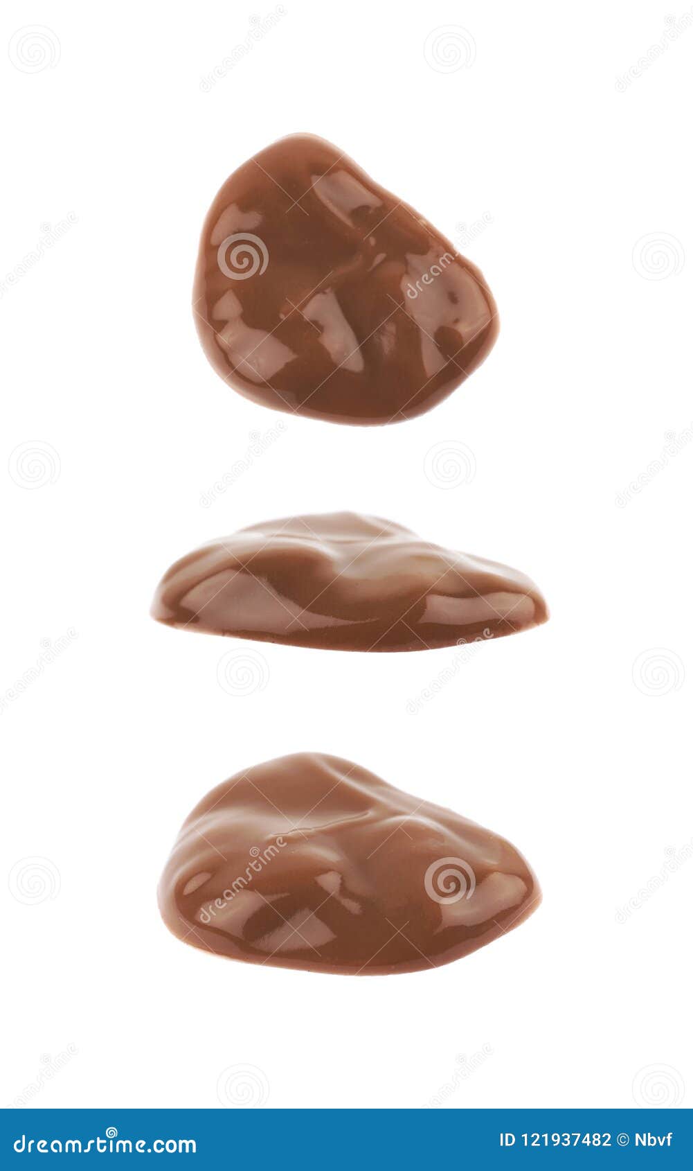 Puddle of Chocolate Pudding Isolated Stock Photo - Image of calorie ...