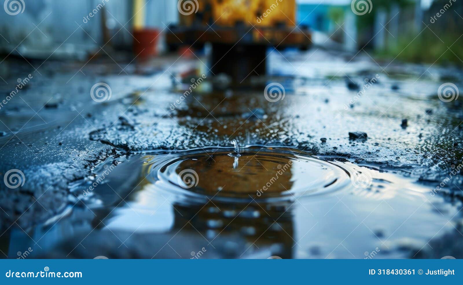 A Puddle of Clean and Clear Water Under the Pump Evidence of Its ...
