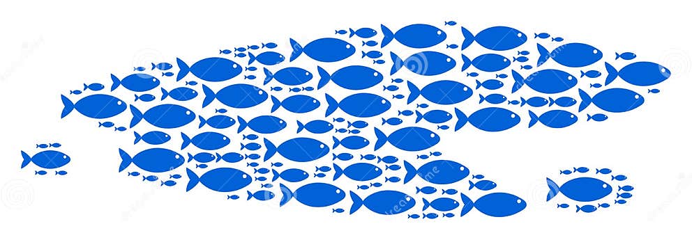 Puddle Collage of Fish Icons Stock Vector - Illustration of spill, aqua ...