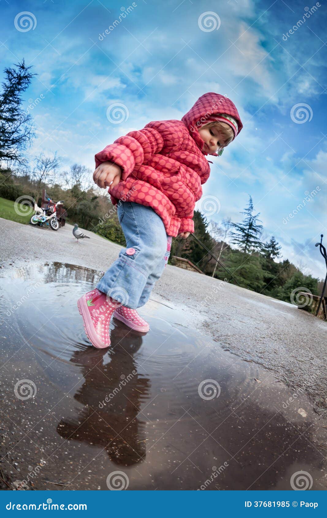Puddle fun stock image. Image of caucasian, activity - 37681985
