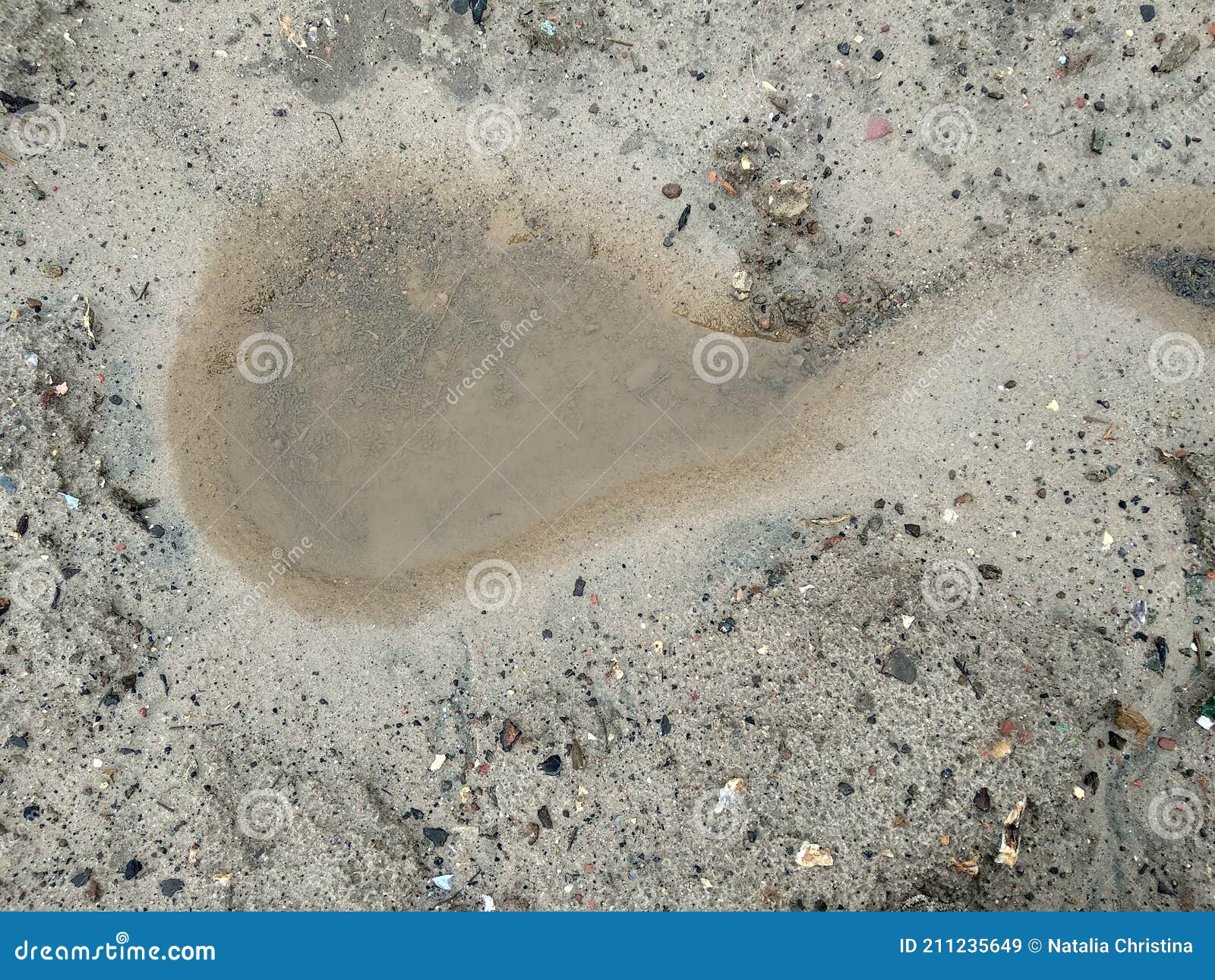 Puddle on the ground stock image. Image of water, geology - 211235649