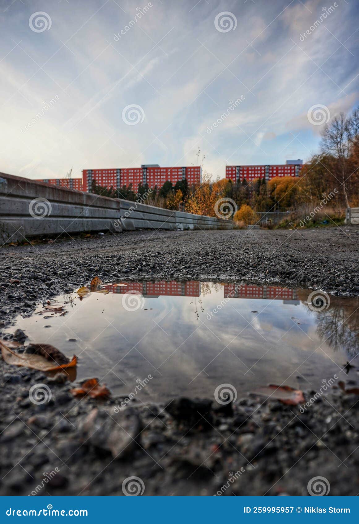 Puddle on Ground at a Construction Site Stock Image - Image of puddle ...