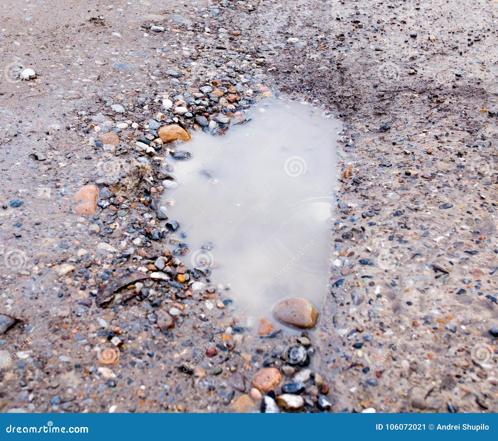 Puddle on the Ground in Nature Stock Image - Image of falling, liquid ...