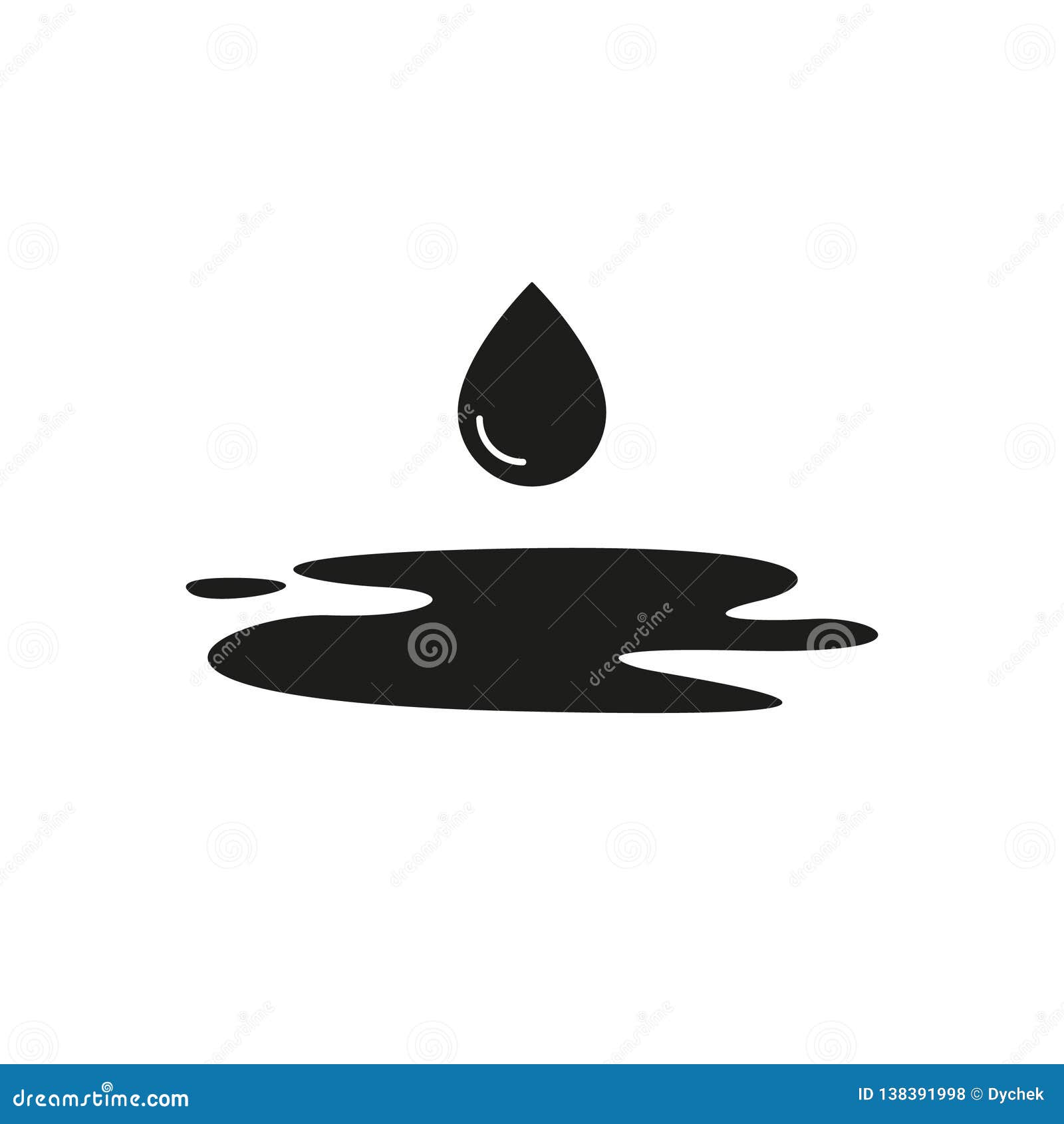 Puddle Icon with Drop. Simple Vector Illustration Stock Vector ...