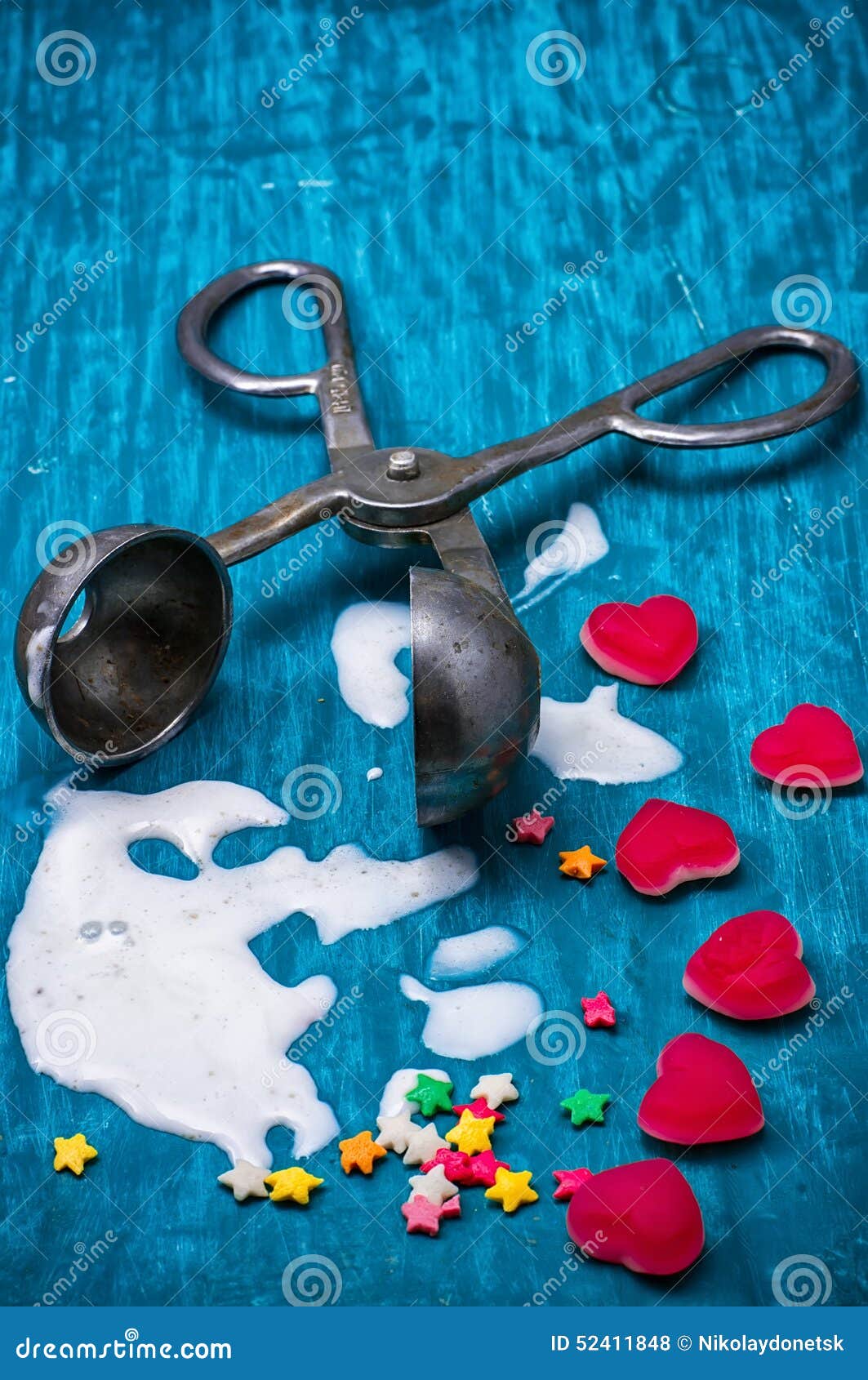 Puddle of melted ice cream stock photo. Image of creamy - 52411848
