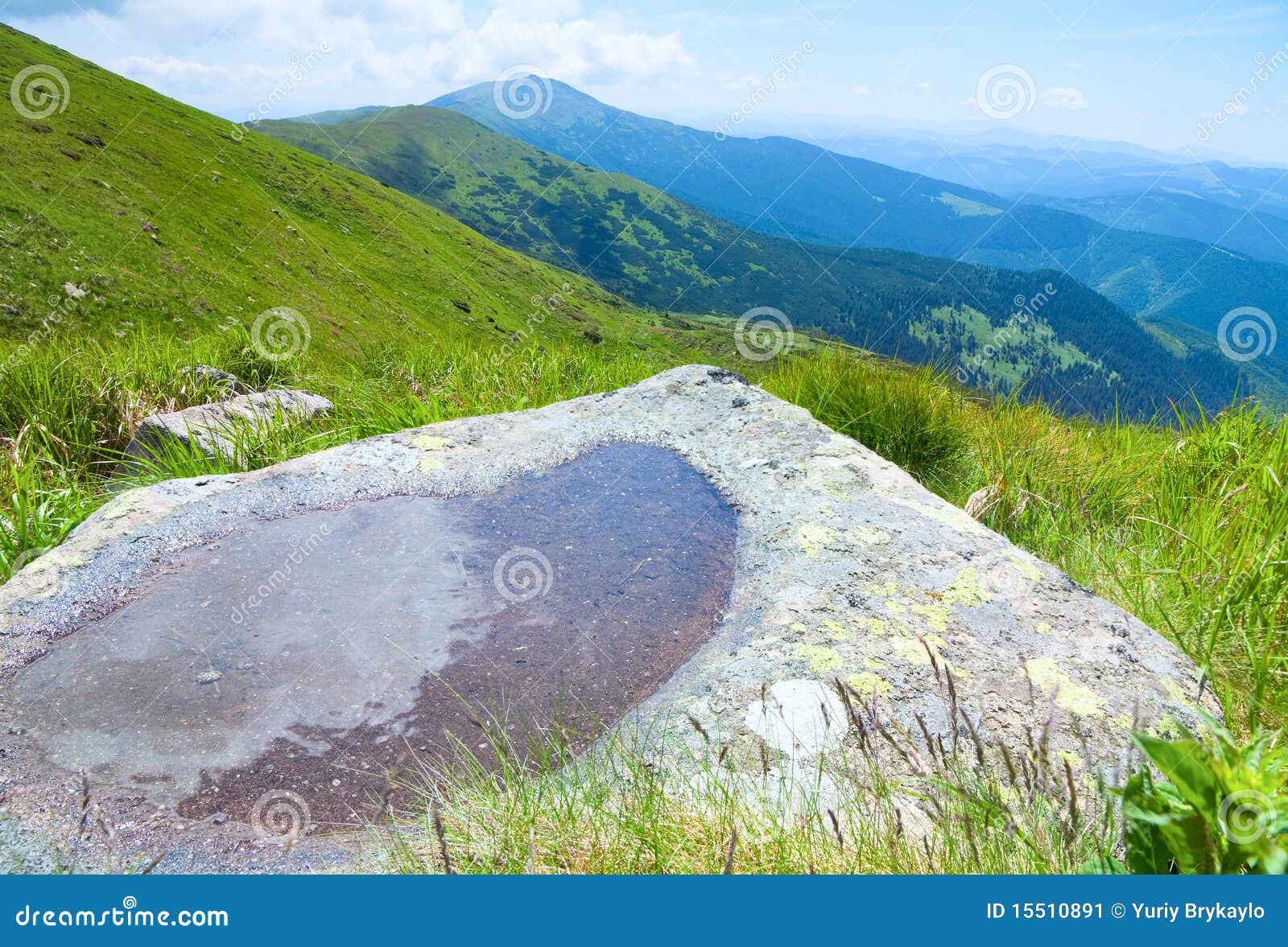 Puddle on mountain stone stock image. Image of ridge - 15510891