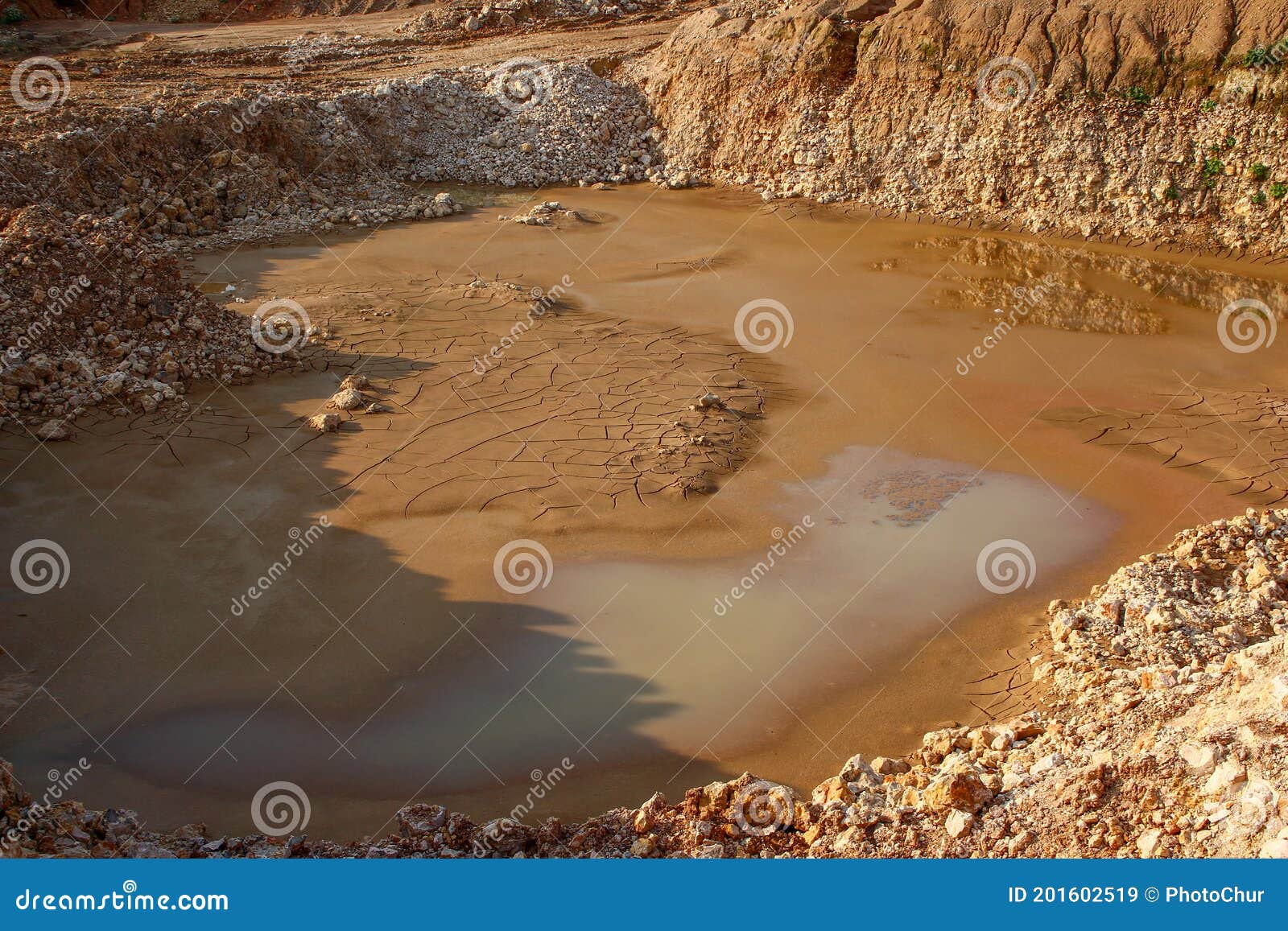 A Puddle of Mud at the Bottom of a Limestone Quarry Stock Image - Image ...
