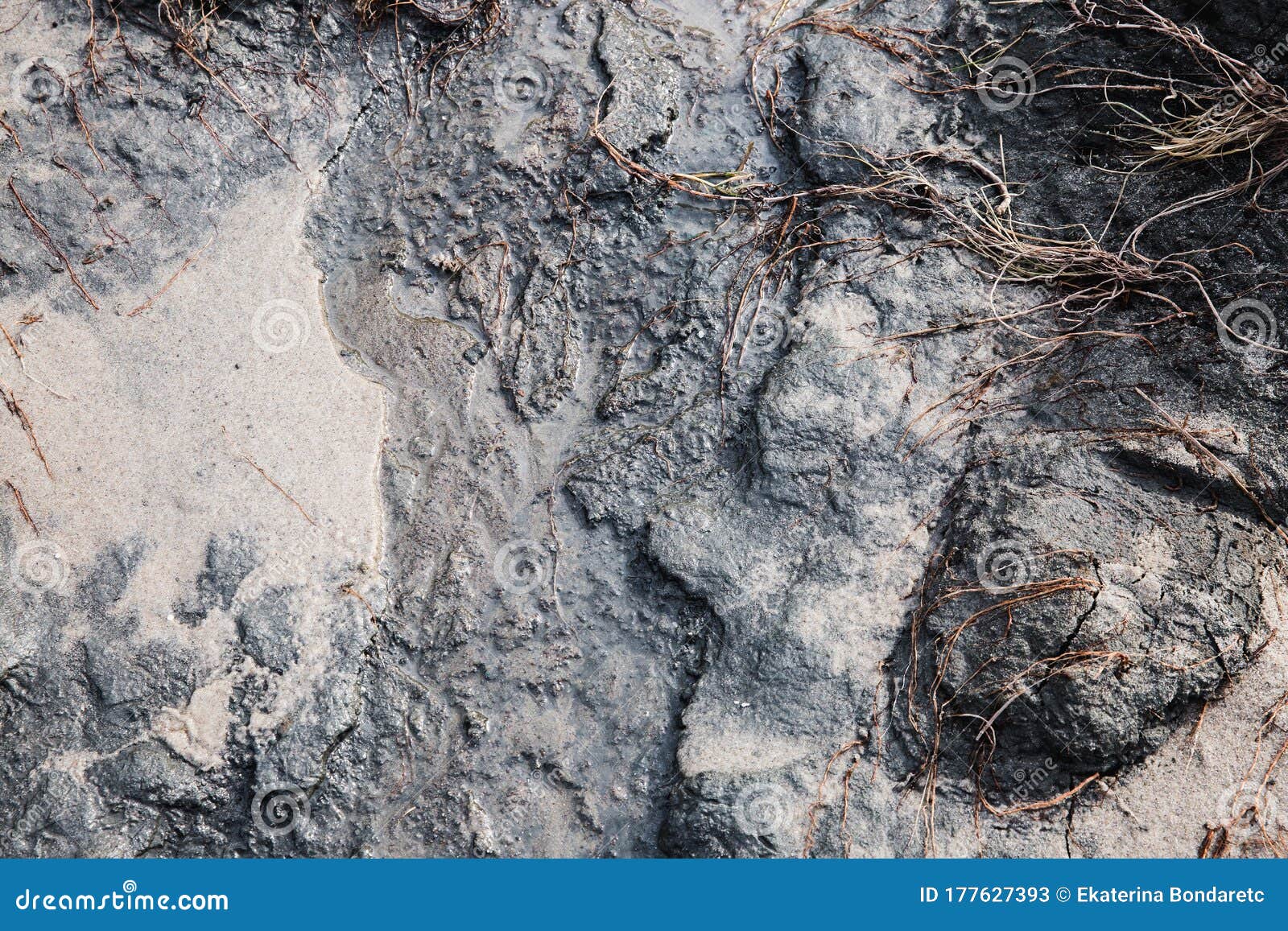 Puddle, Mud, Clay and Sand, Top View. Grunge Texture Stock Image ...