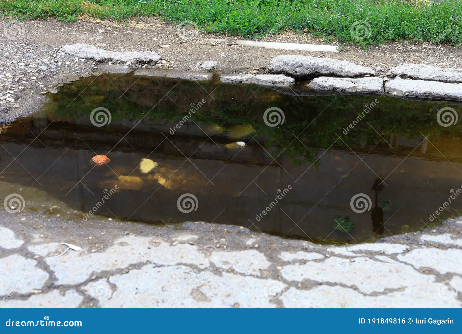 A Puddle of Oil. Environmental Pollution and Bad Ecology Stock Photo ...
