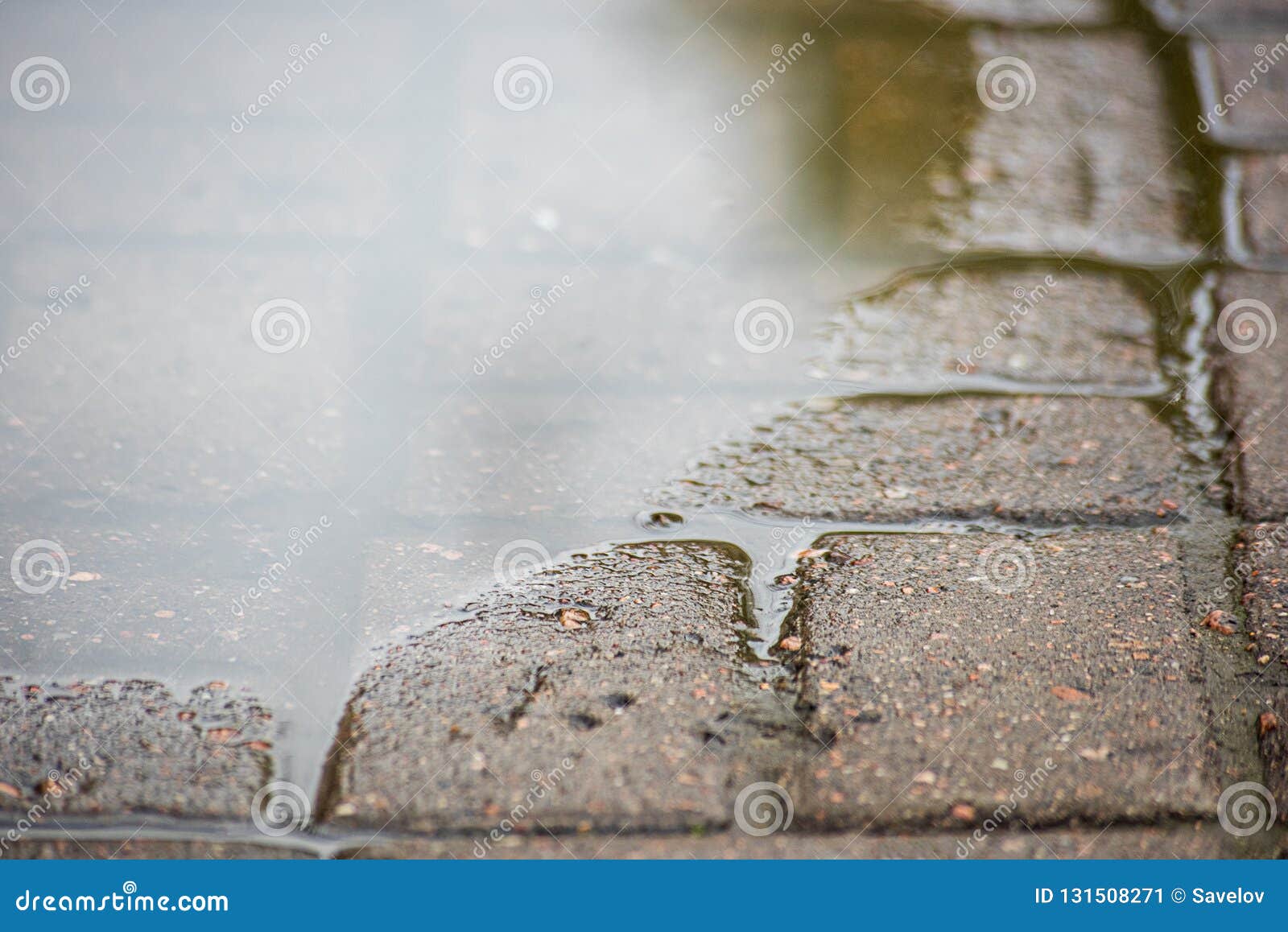 Puddle on the Pavement is Close Stock Image - Image of pattern, outdoor ...