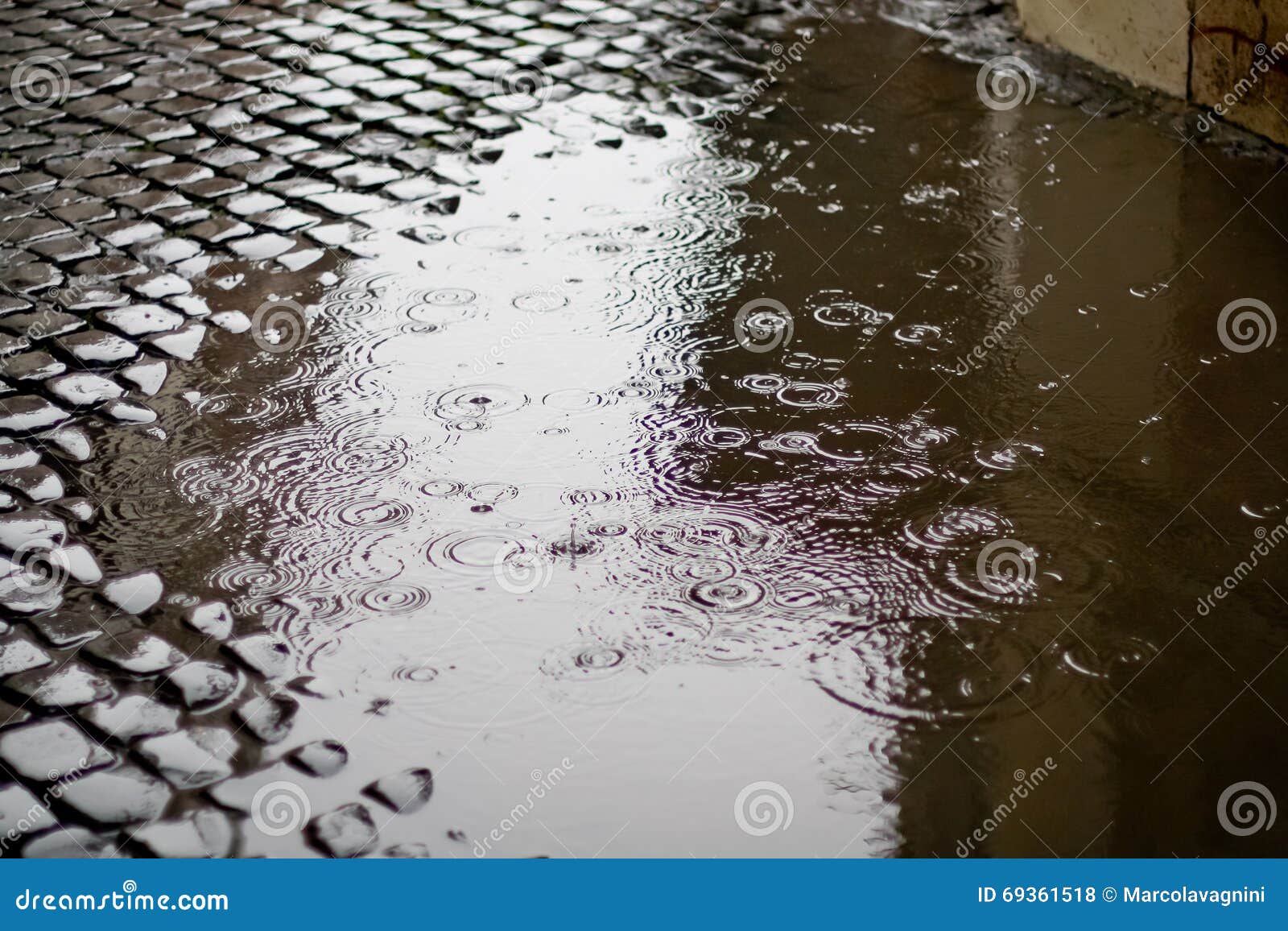 Puddle rain stock photo. Image of rain, space, city, architecture ...