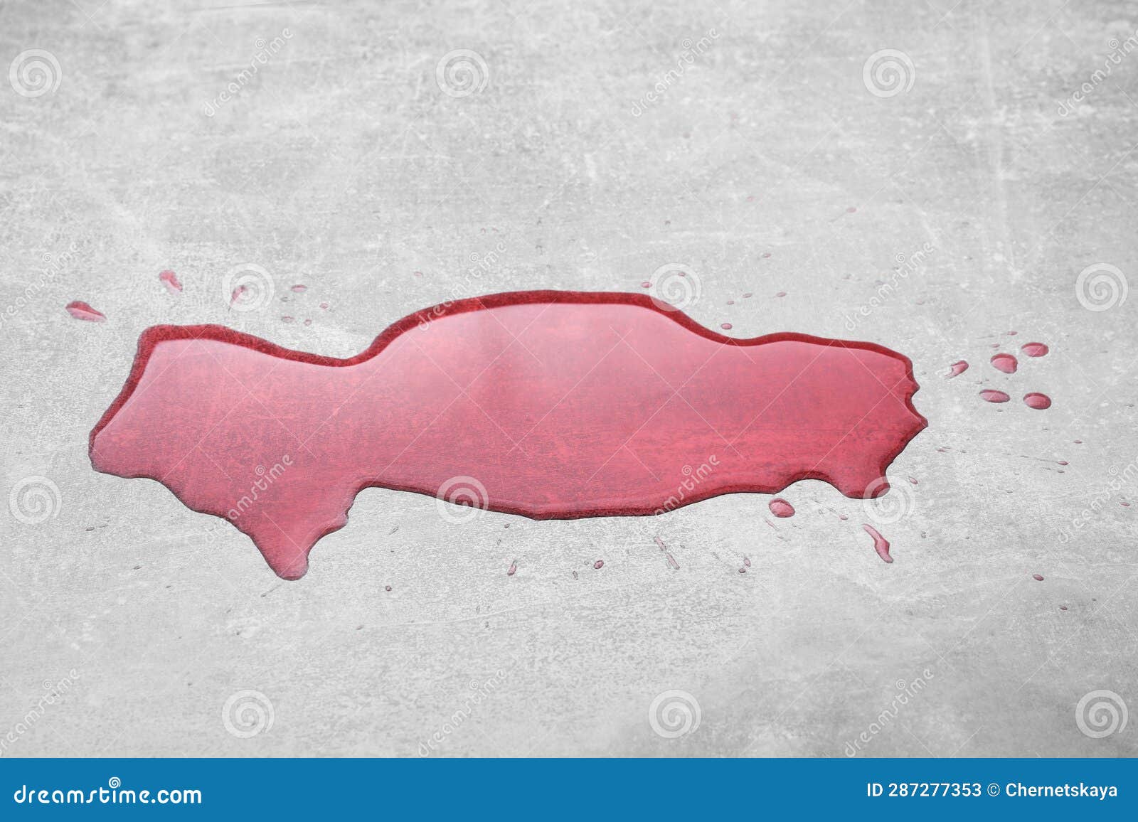 Puddle of Red Liquid on Light Grey Surface Stock Image - Image of clean ...