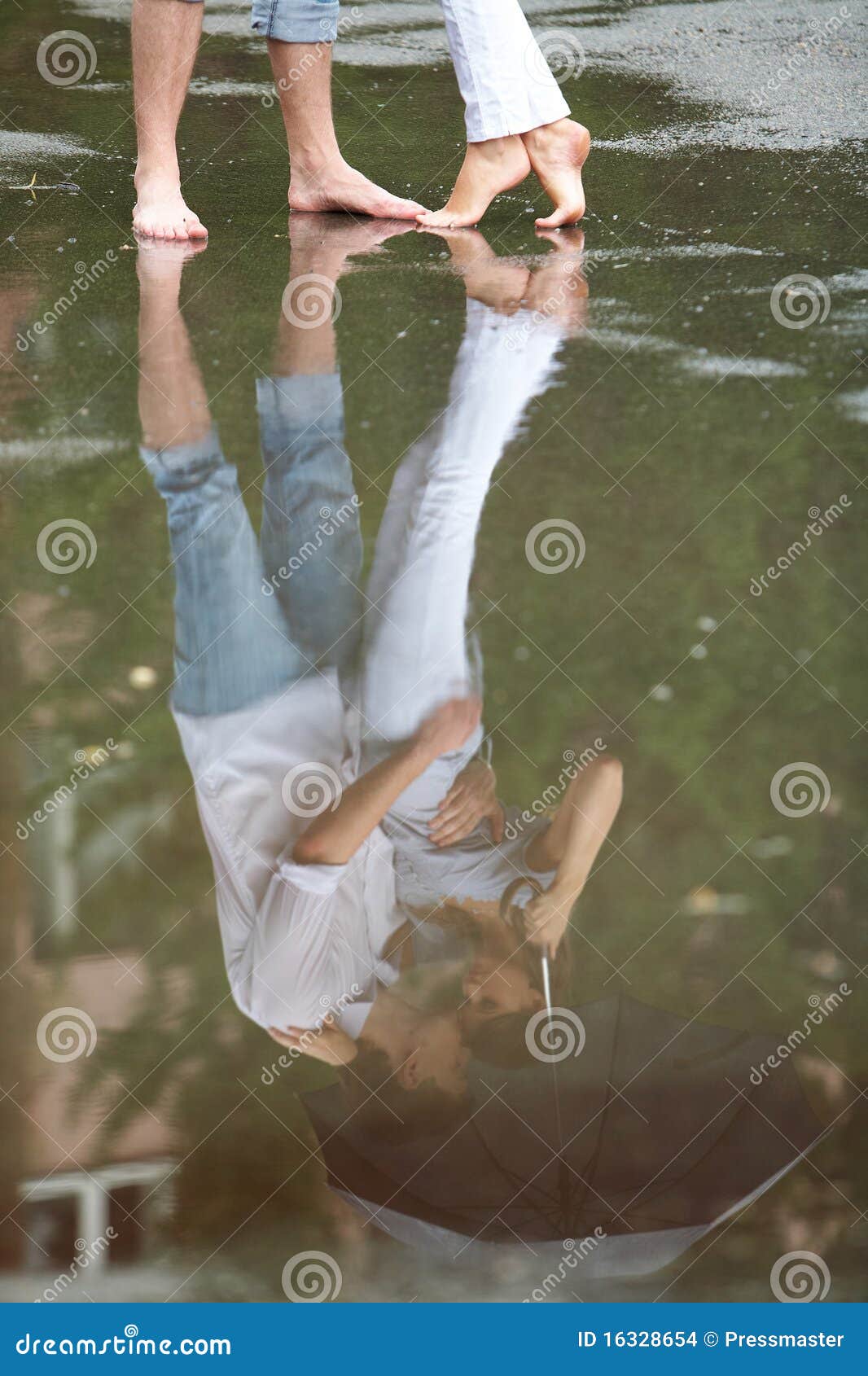 Puddle reflection stock photo. Image of lifestyle, kiss - 16328654