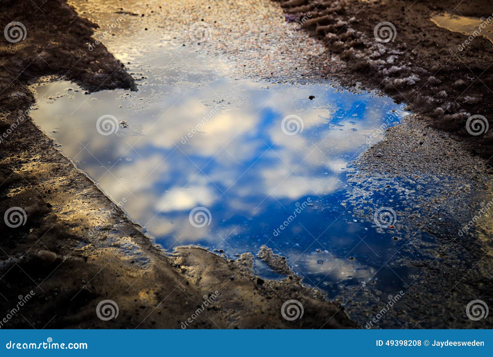 Puddle reflection stock photo. Image of street, reflection - 49398208