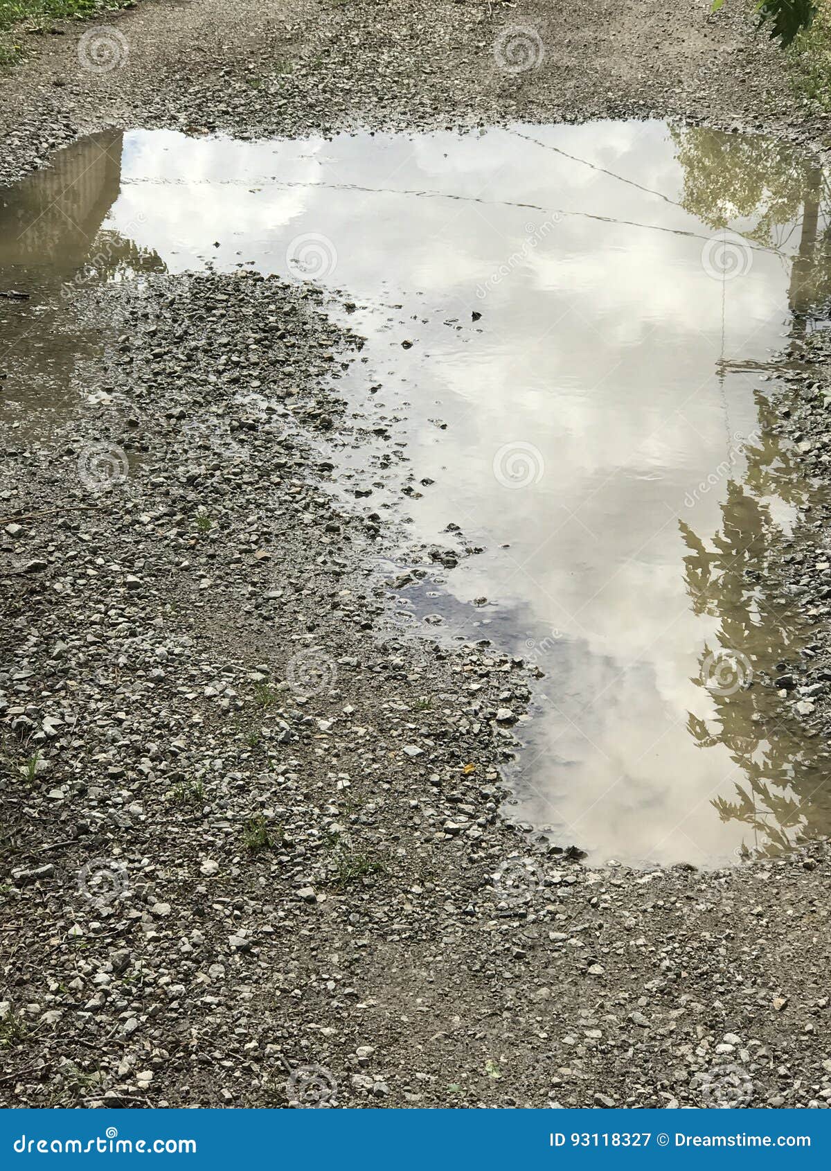 Puddle reflection stock image. Image of puddle, blue - 93118327