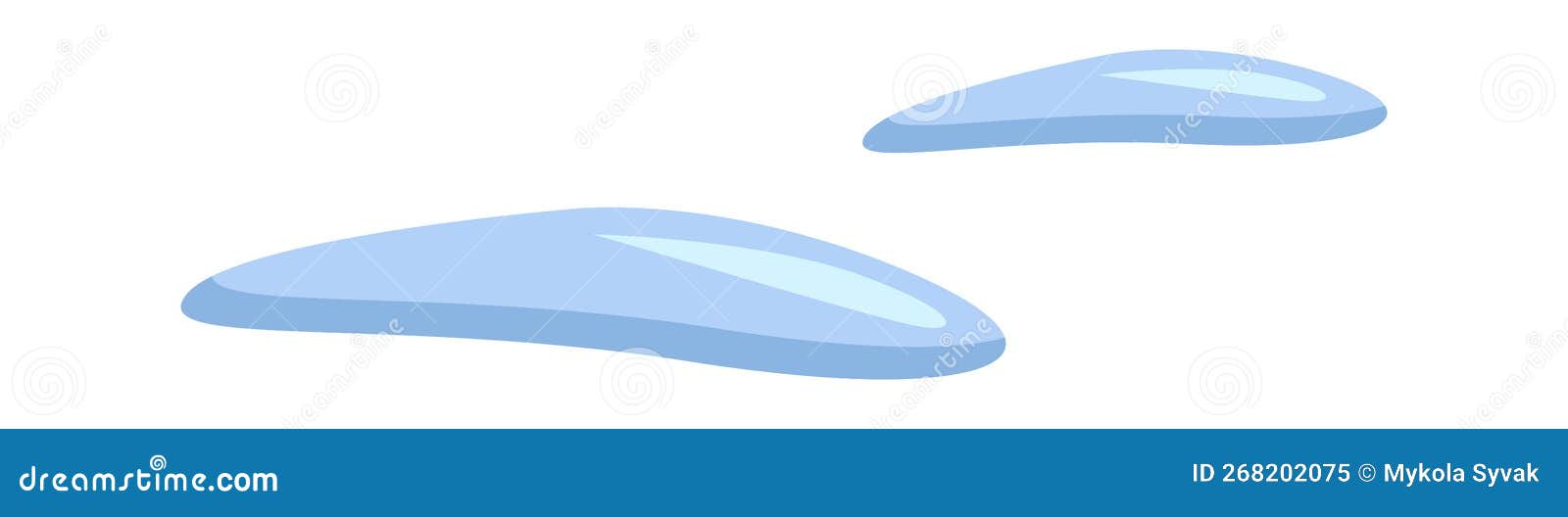 Puddle of Water Flat Icon Wet Place Stock Vector - Illustration of ...