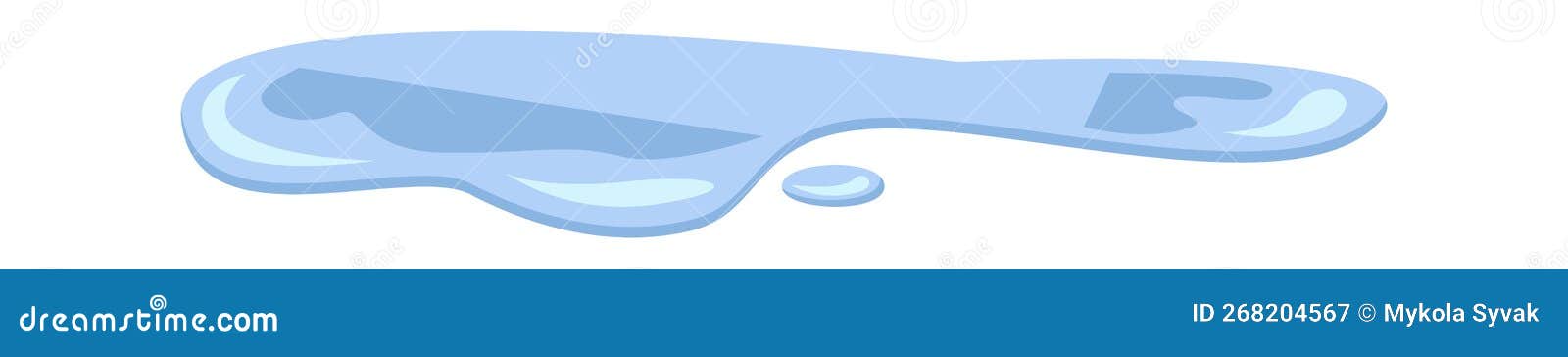 Puddle of Water Flat Icon Wet Place Stock Vector - Illustration of ...