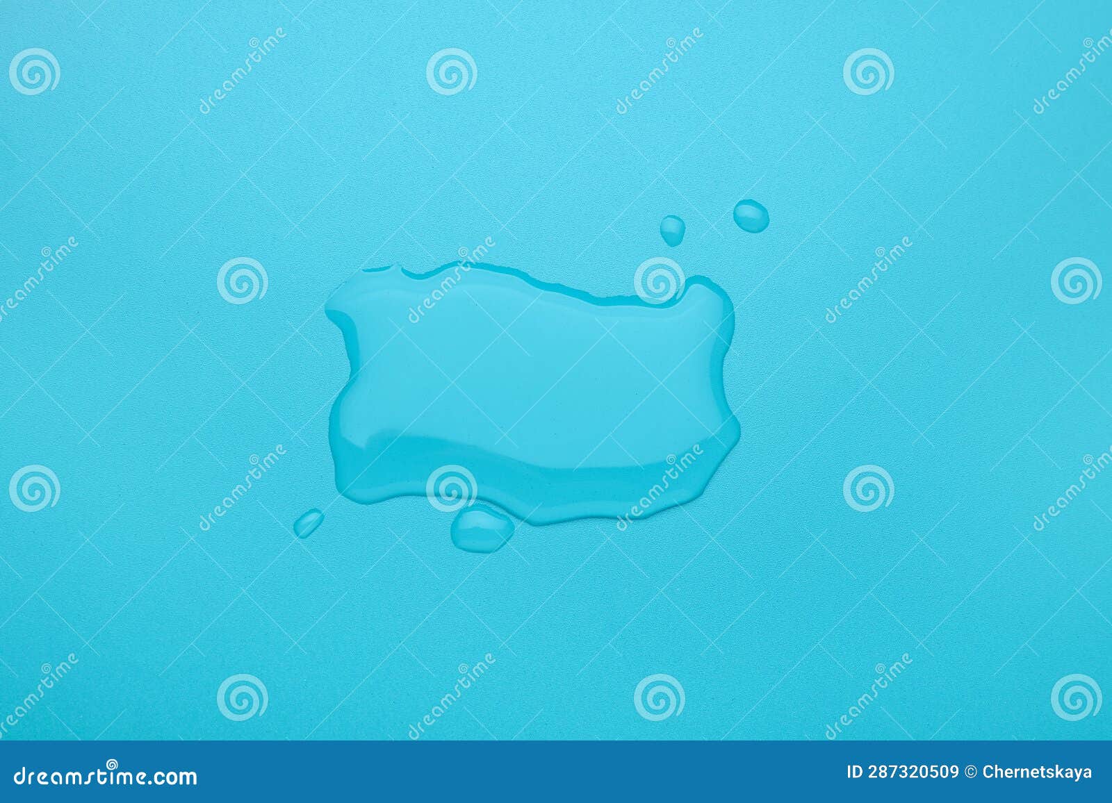 Puddle of Water on Light Blue Background, Top View Stock Image - Image ...