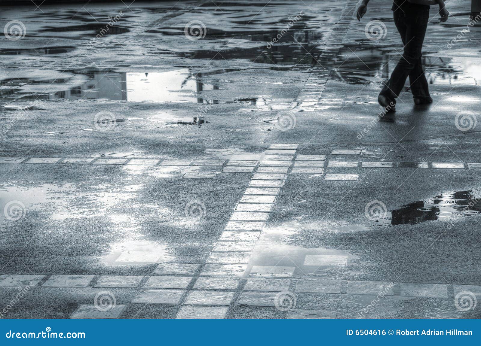 Puddles stock photo. Image of outside, urban, puddle, person - 6504616